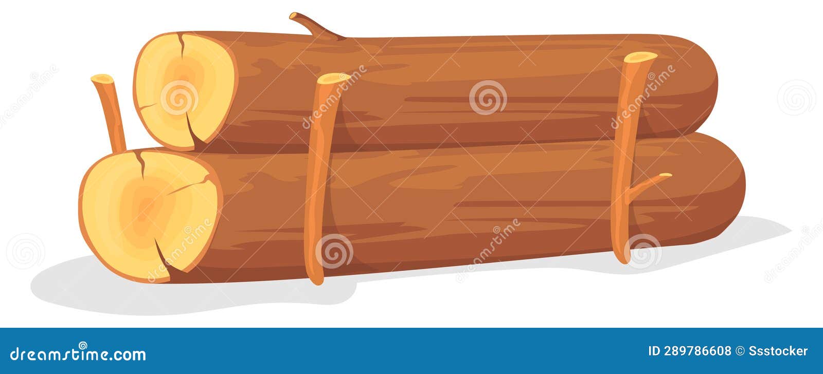 Cartoon Timber. Wood Log And Trunk, Stump And Plank. Wooden Firewood ...