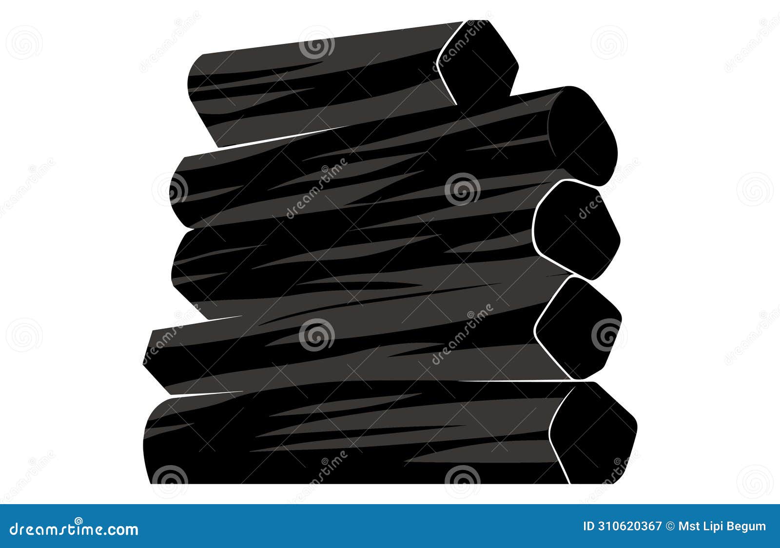 Woodpile With Firewood Vector Linear Illustration For Coloring. Outline ...