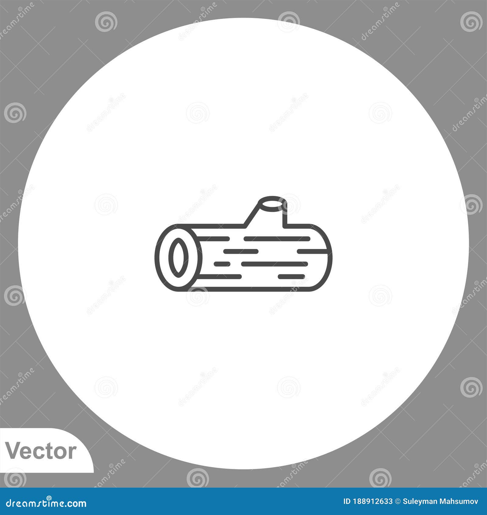 Wood Log Vector Icon Sign Symbol Stock Vector - Illustration of rough ...