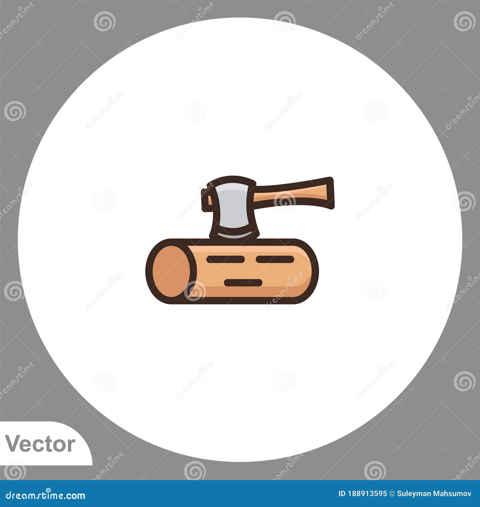 Wood Log Vector Icon Sign Symbol Stock Vector - Illustration of cartoon ...
