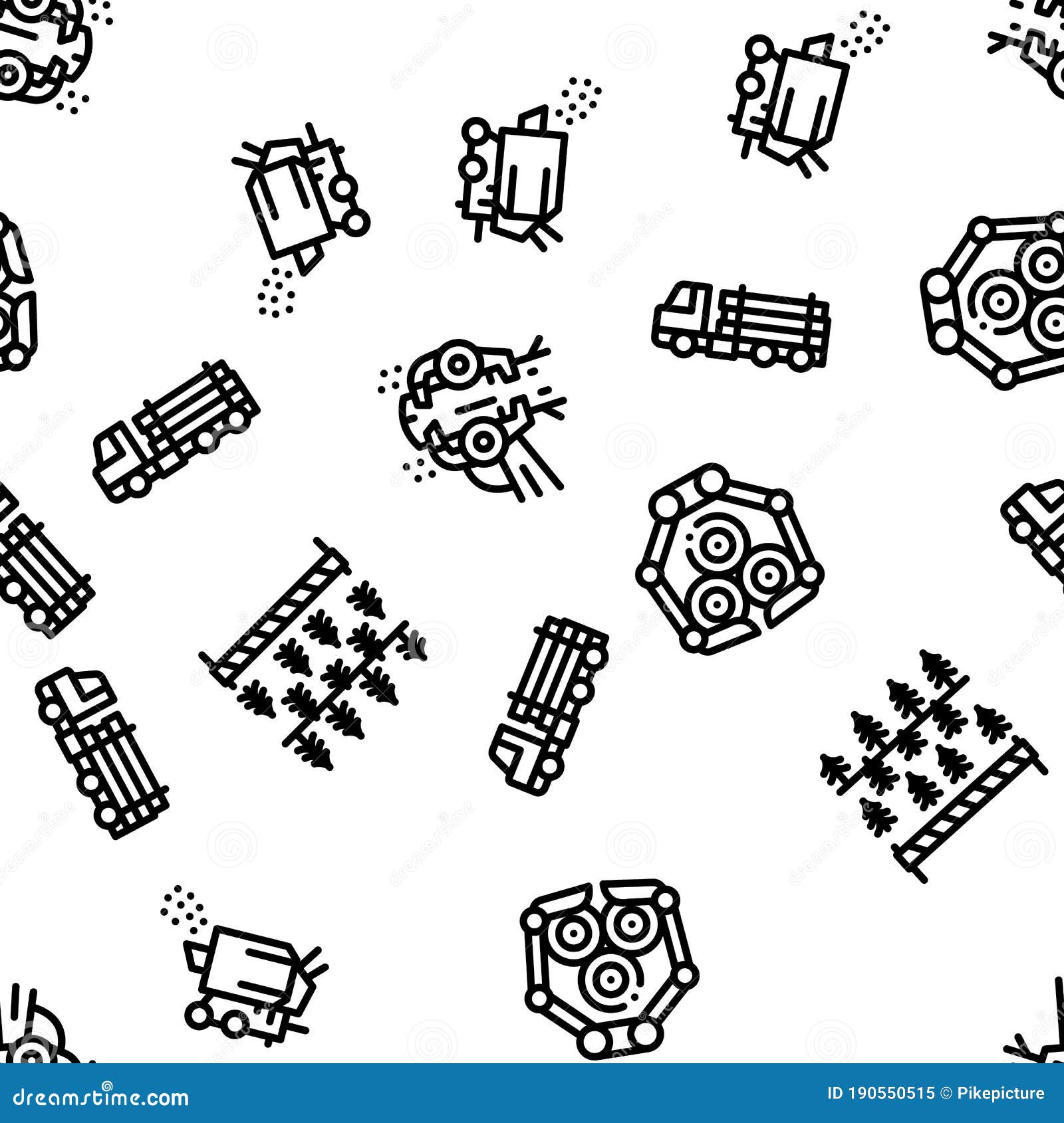 Wood Logging Industry Seamless Pattern Vector Stock Vector ...