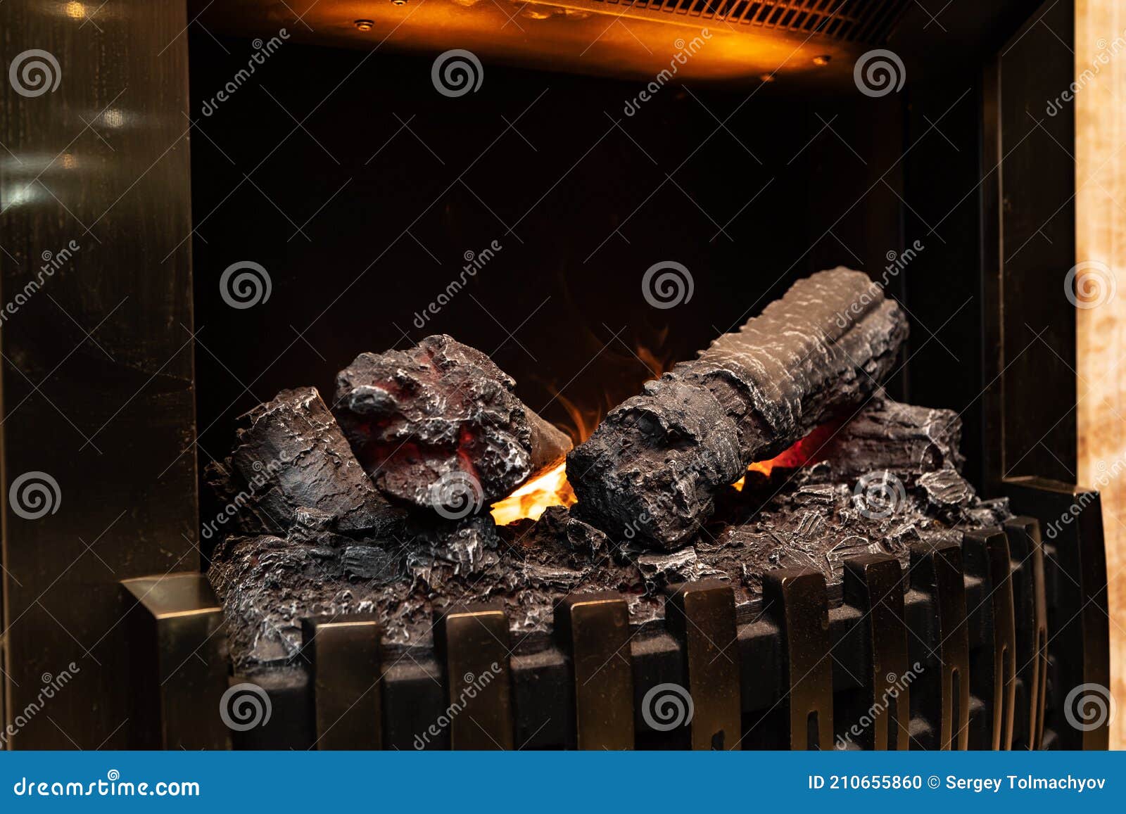 Wood Logs Burning in Fireplace Close Up Stock Photo - Image of flame ...