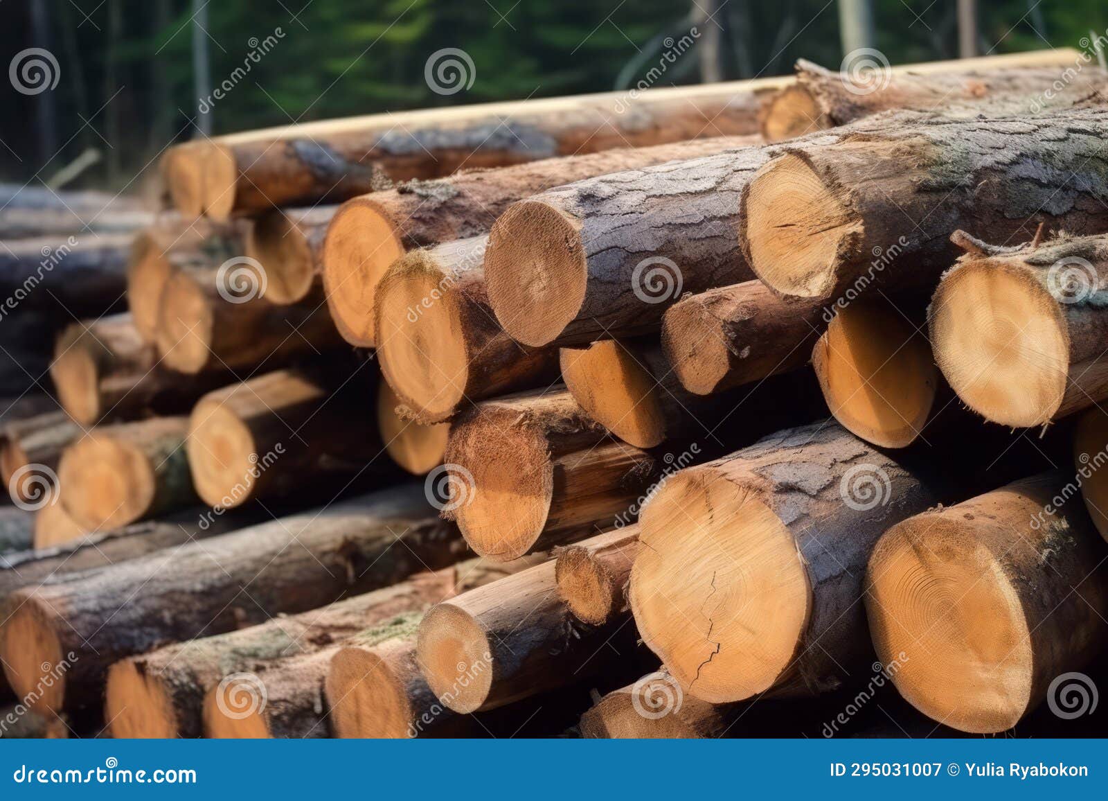 Wood Logs Forest Stack Material. Generate Ai Stock Image - Image of ...