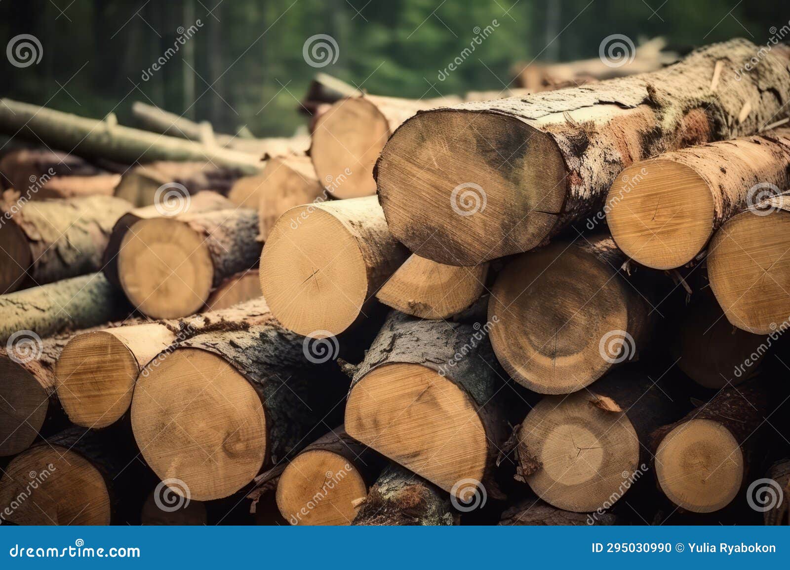 Wood Logs Forest Stack. Generate Ai Stock Photo - Image of brown ...