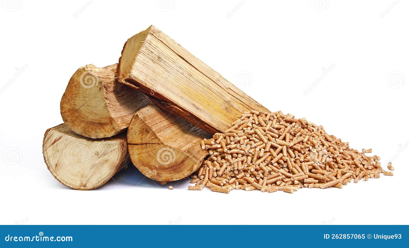 Wood logs and wood pellets stock image. Image of shovel - 262857065