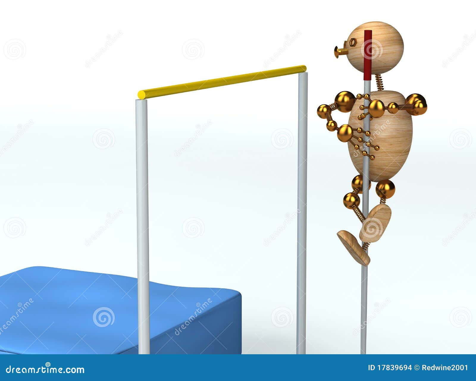Wood man high pole jump stock illustration. Illustration of people ...