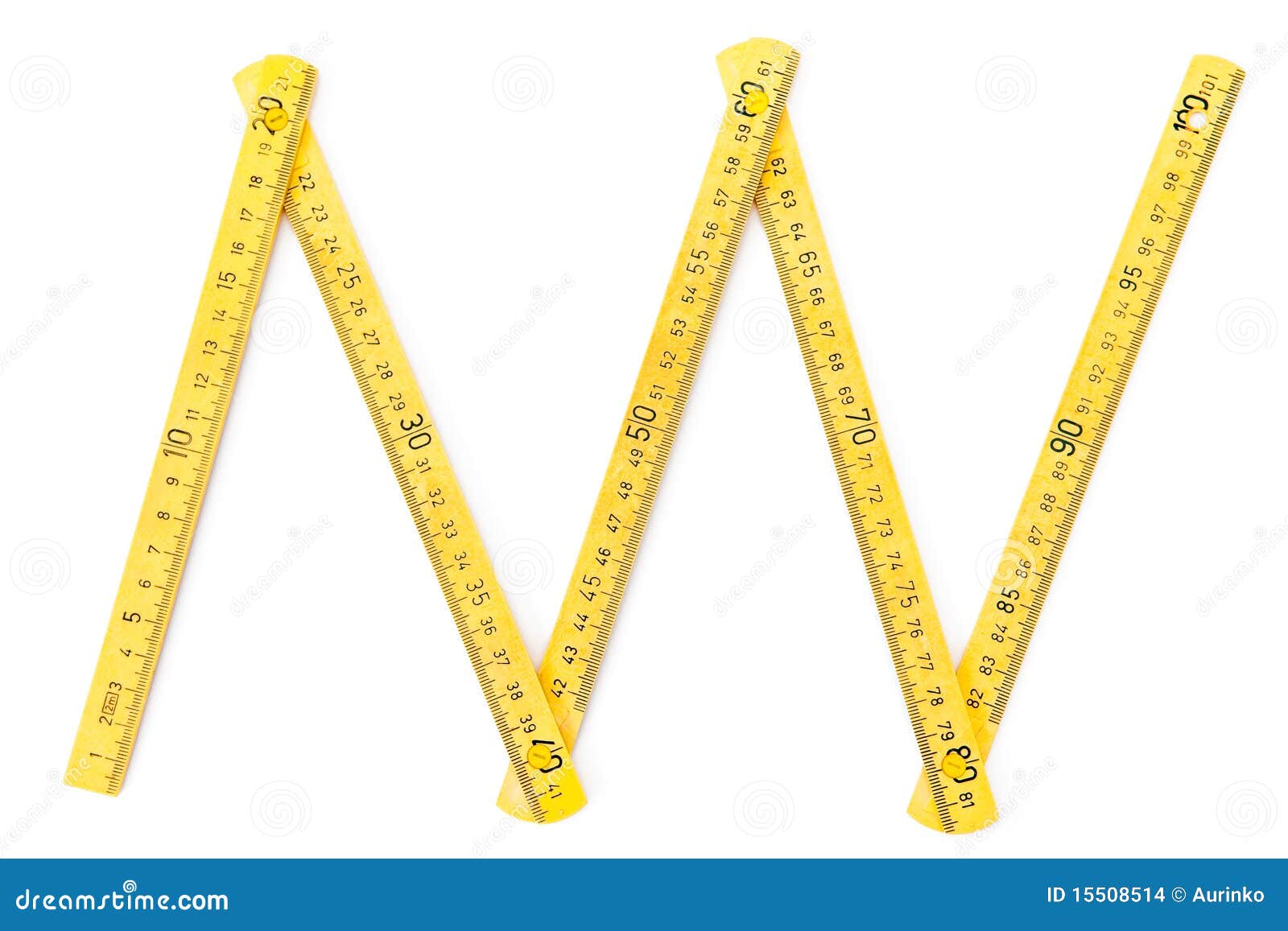 Folding Wood Measuring Stick Isolated on White Stock Photo - Image of ...