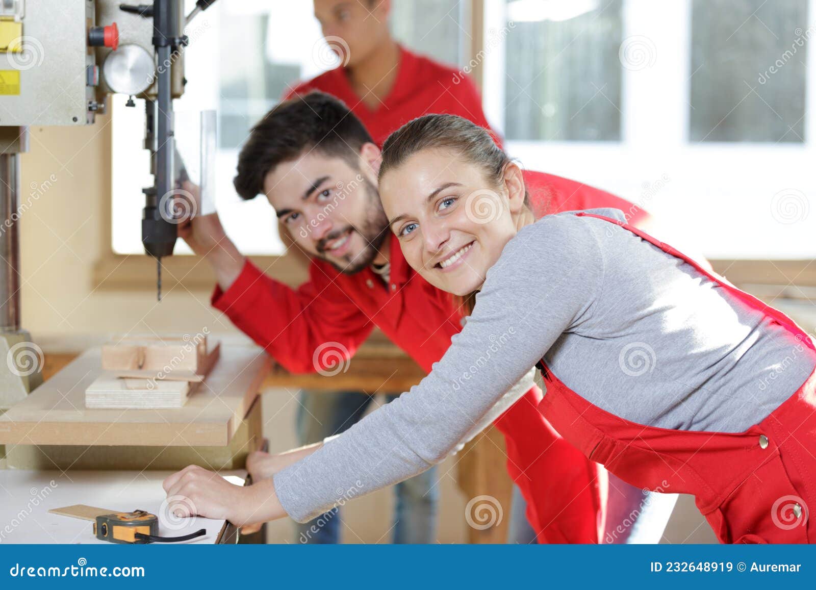Wood Milling Machine in Action Close Up Process Stock Image - Image of ...