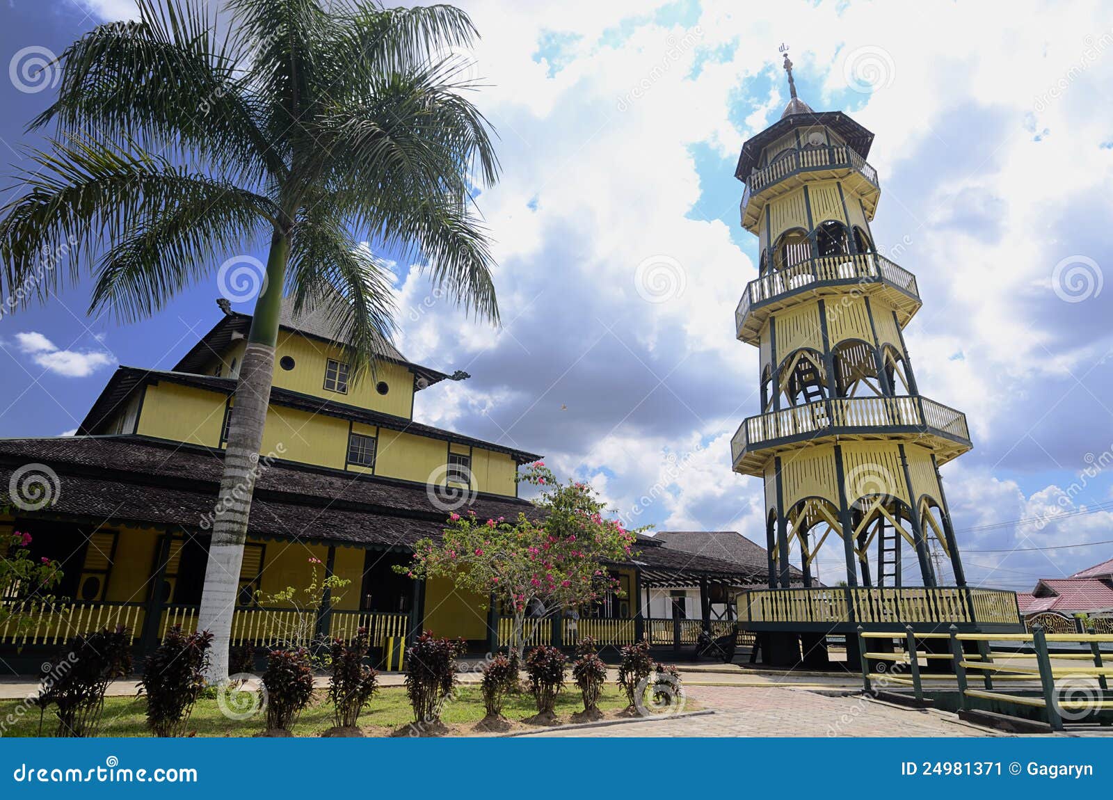 Wood Mosque stock image. Image of historical, minaret - 24981371