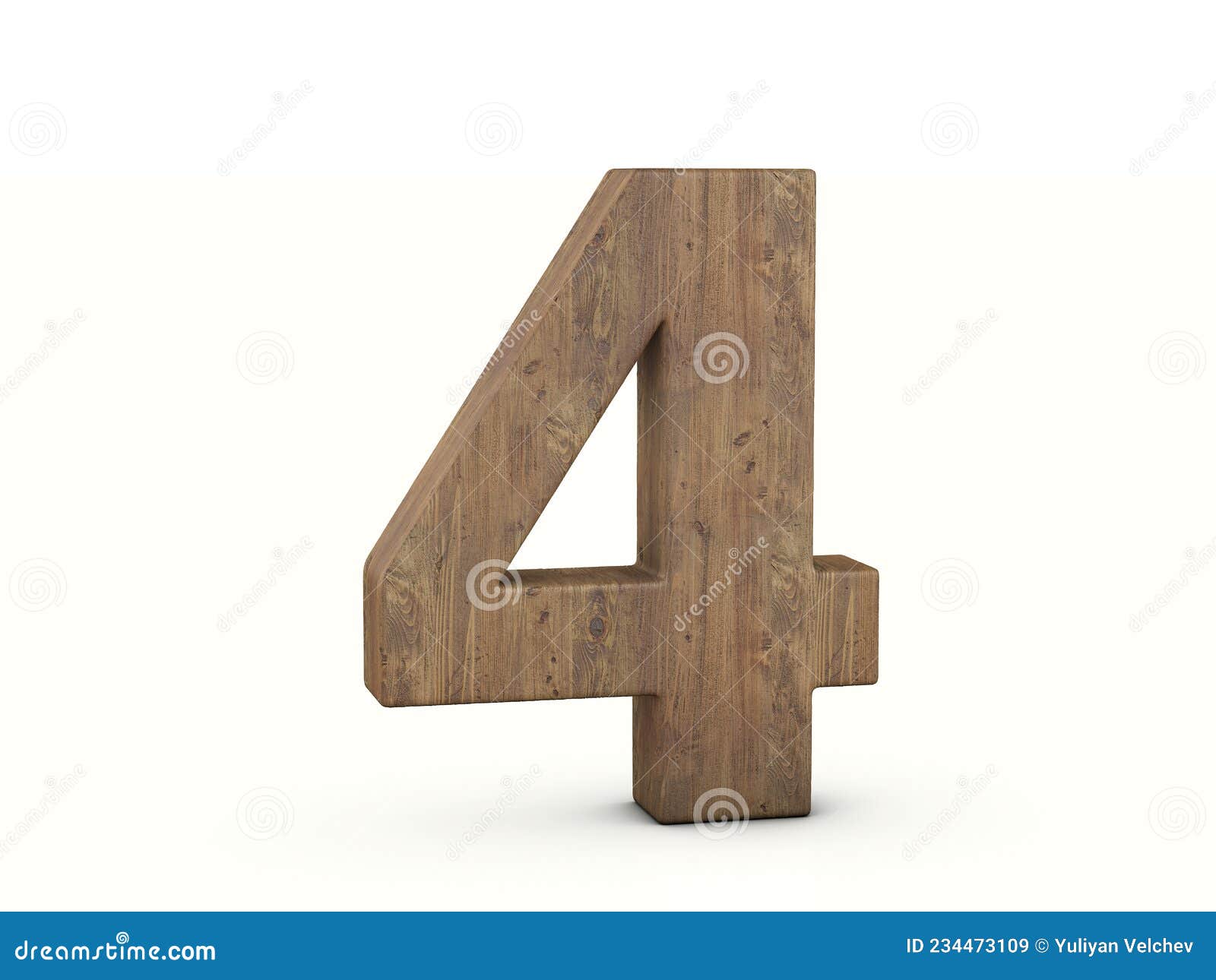 Wood number four stock illustration. Illustration of wood - 234473109