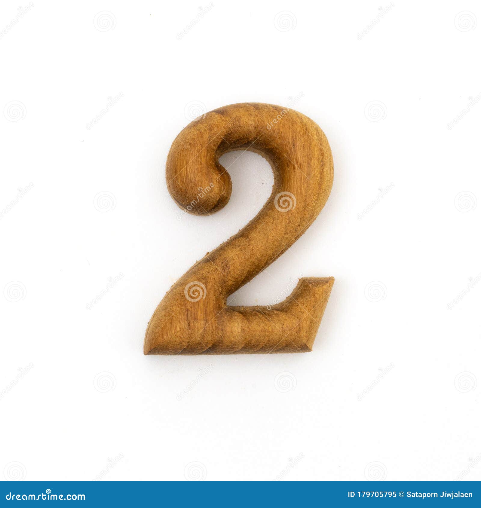 Wood Number Two on White on White Stock Image - Image of material ...