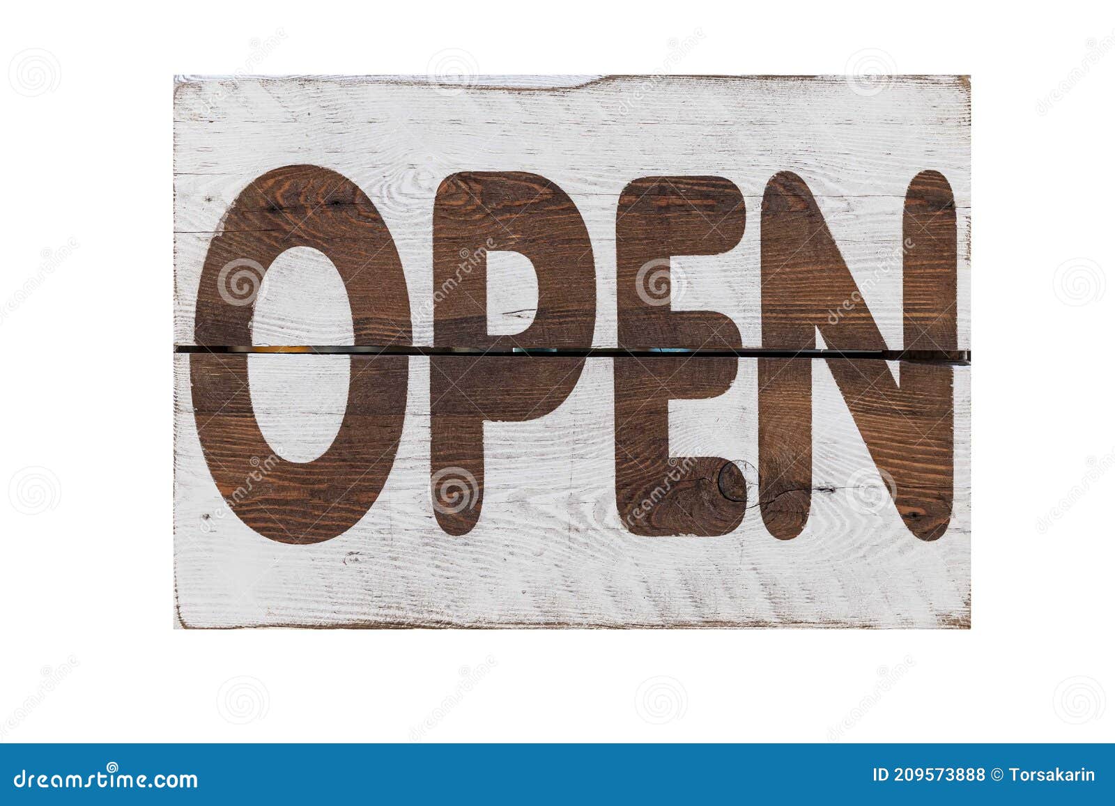 Wood Open Sign Isolated on a White Background Stock Photo - Image of ...