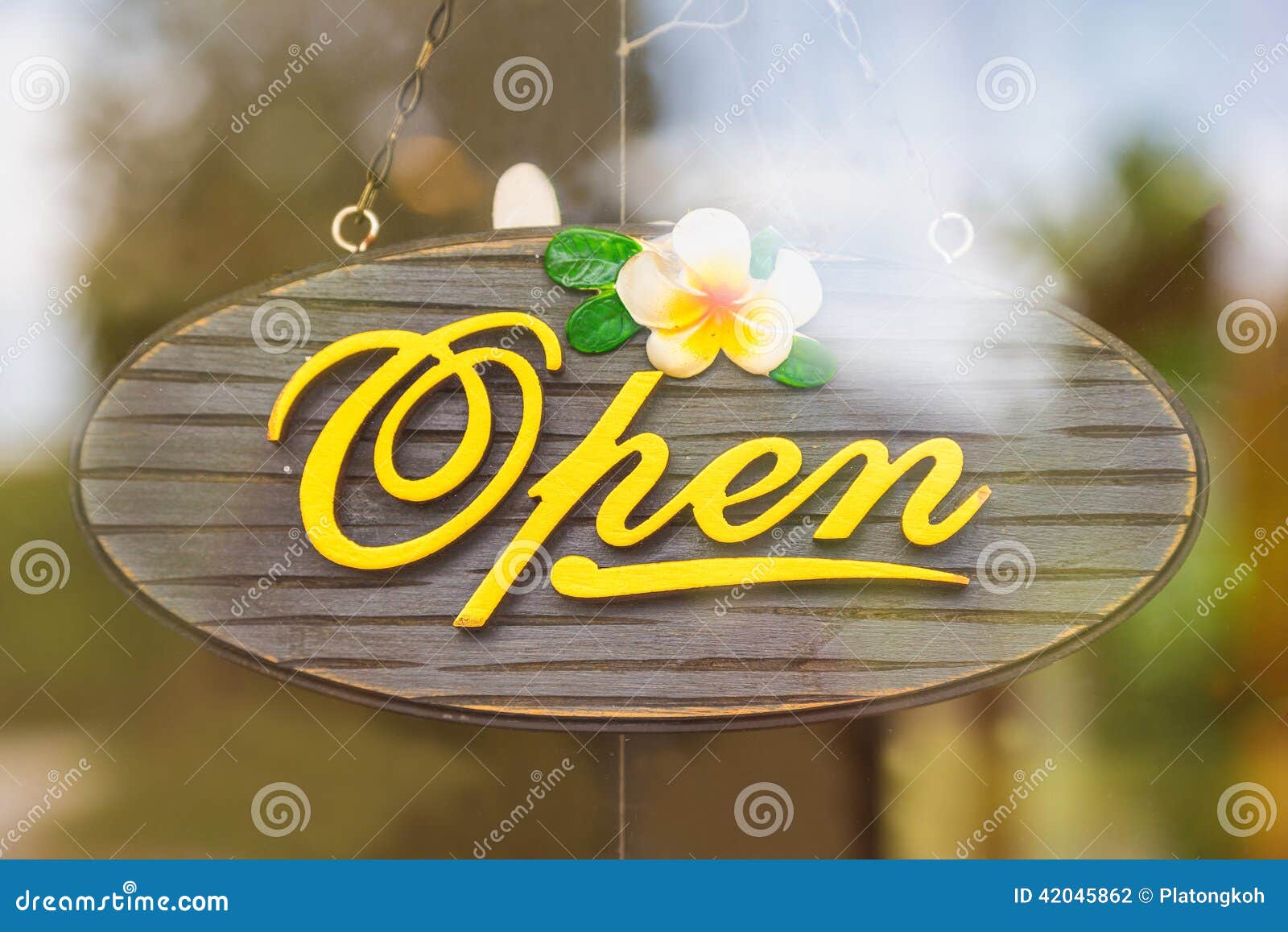 Wood open sign stock photo. Image of sale, mirror, hanging - 42045862