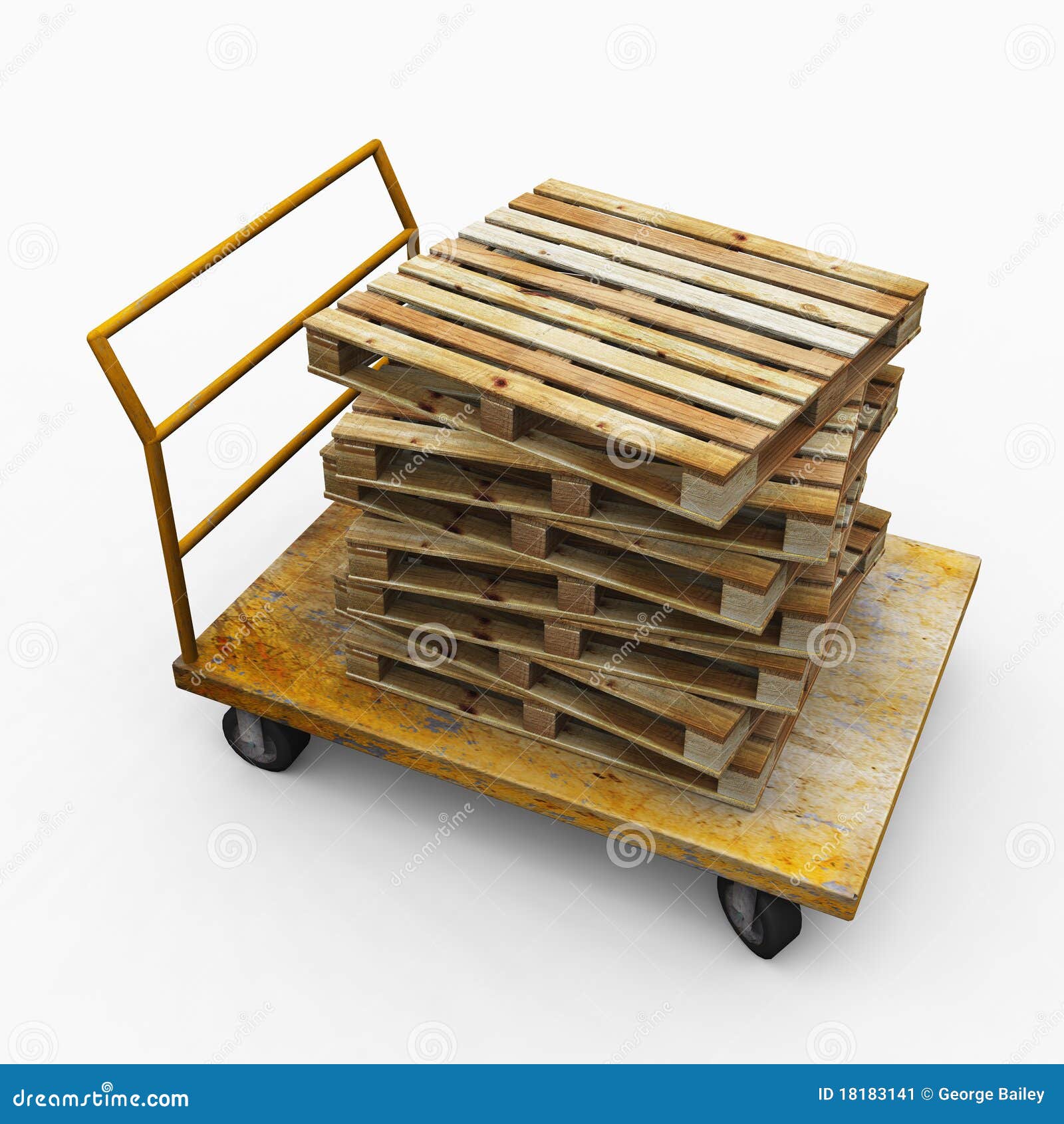 Wood Palettes on Cart stock illustration. Illustration of business ...
