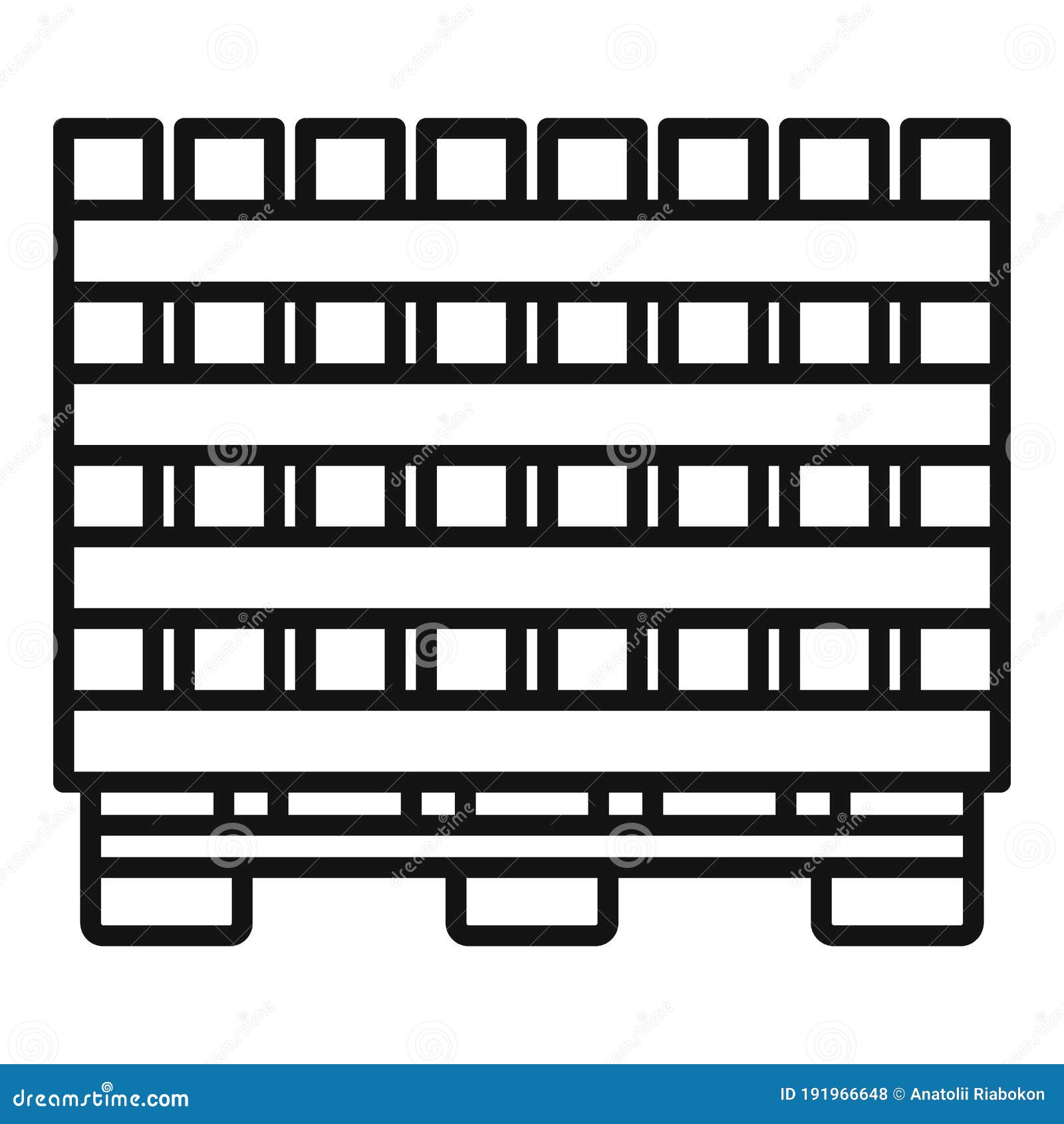 Wood Pallet Icon, Outline Style Stock Vector - Illustration of freight ...