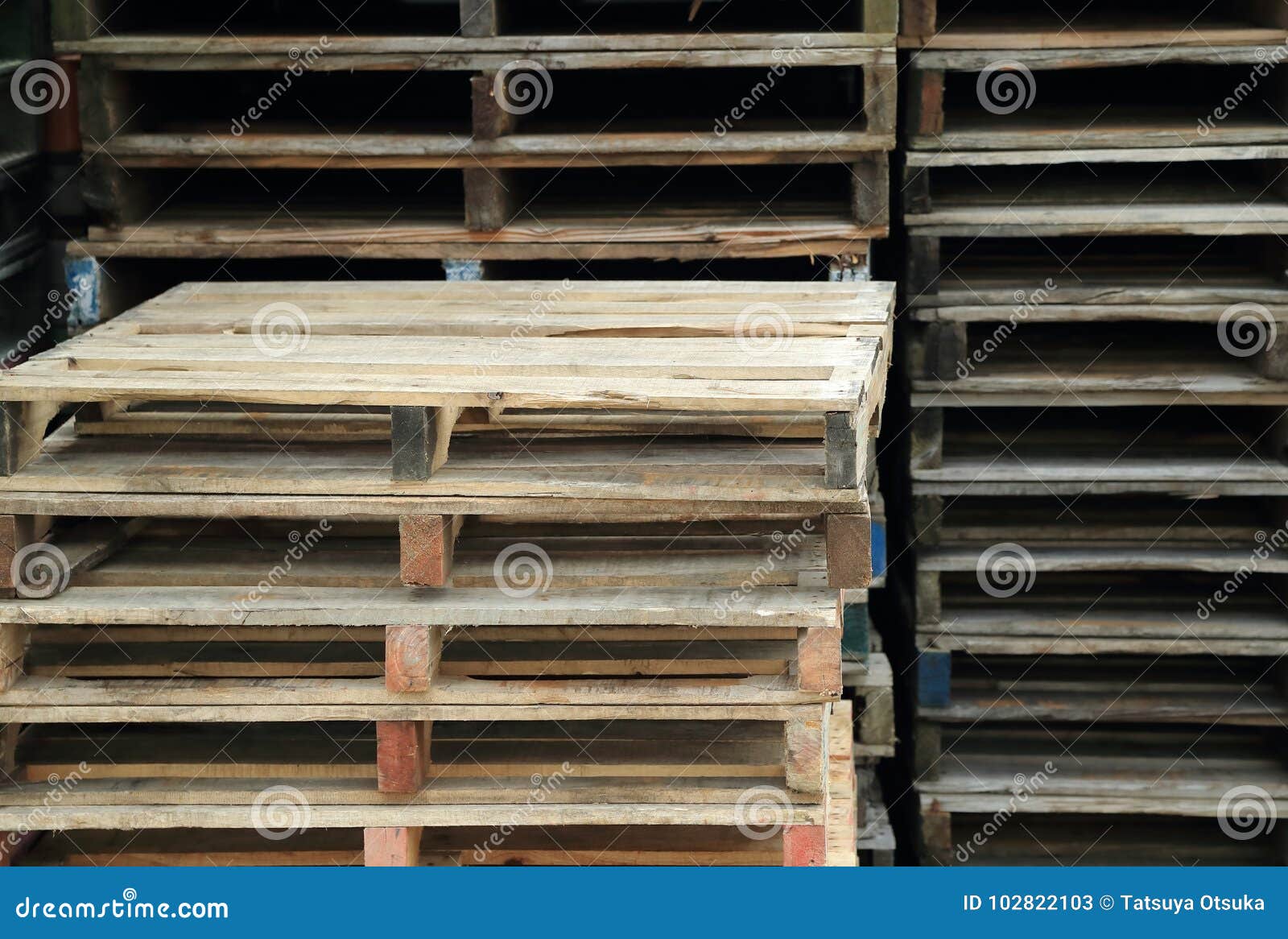 Wood pallet stock image. Image of used, wood, stacking - 102822103