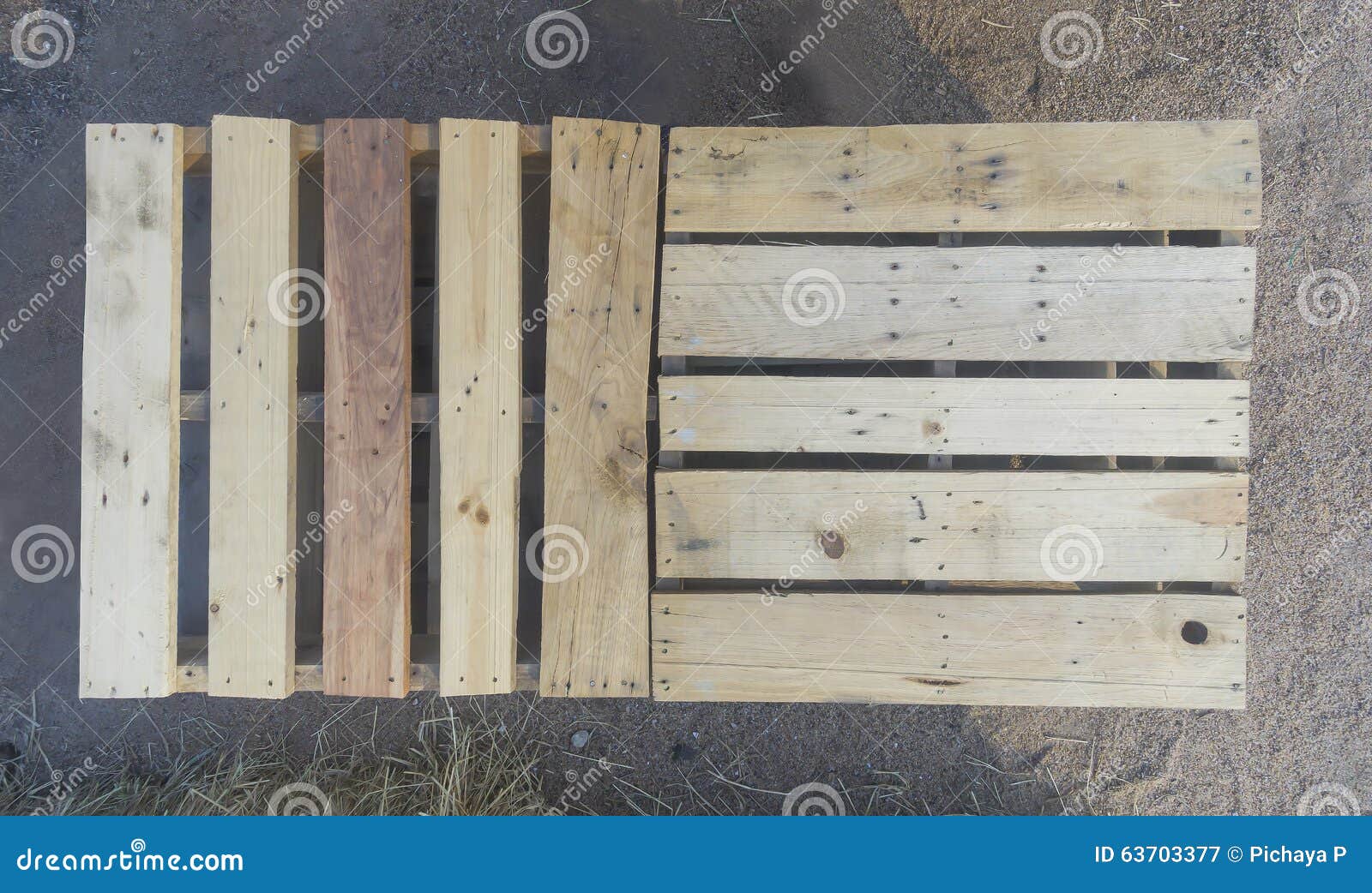 Wood pallet stock image. Image of pallets, industrial - 63703377