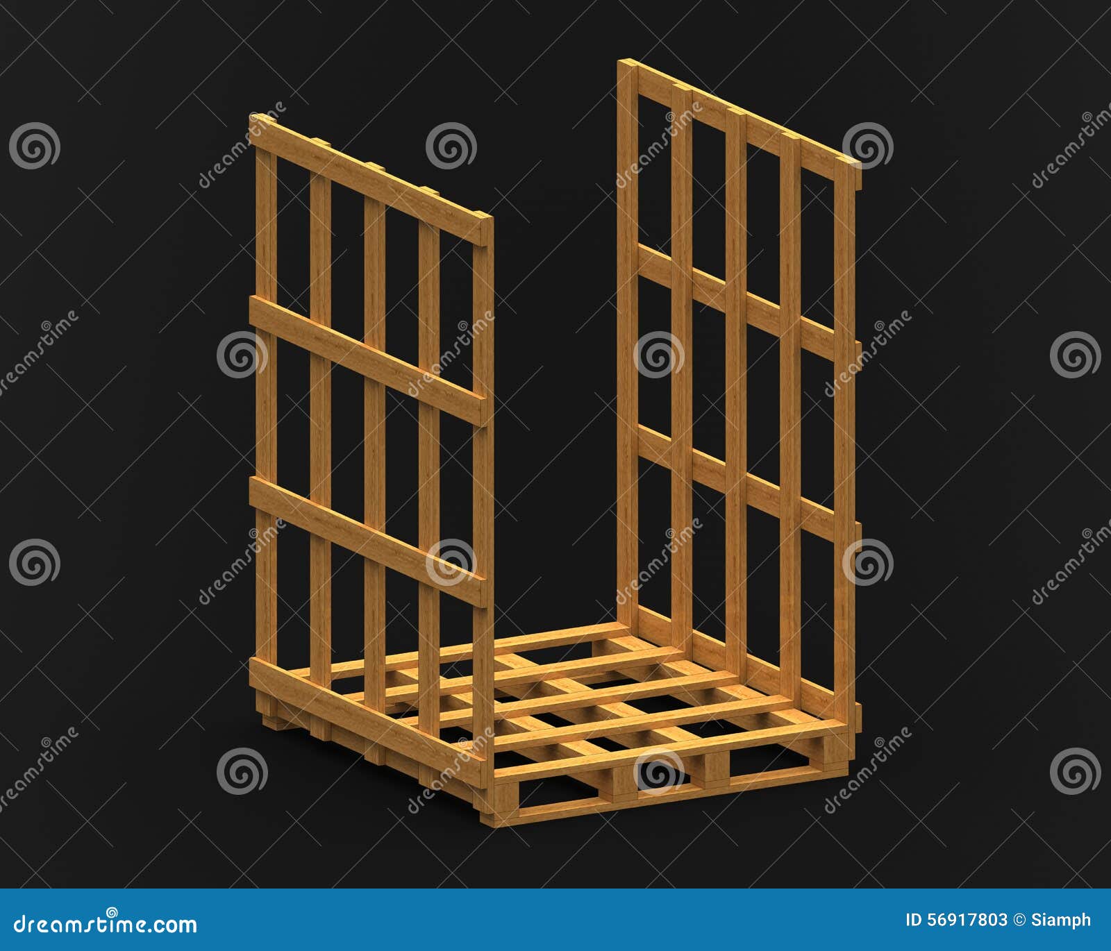 Wood Pallet With Cardboard Box Cartoon Vector | CartoonDealer.com #5716801