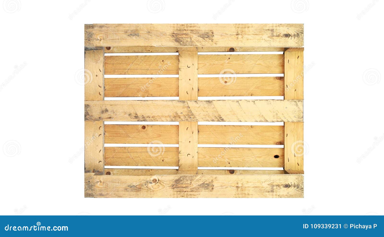 Wood Pallet on White Background in Top View Stock Image - Image of ...