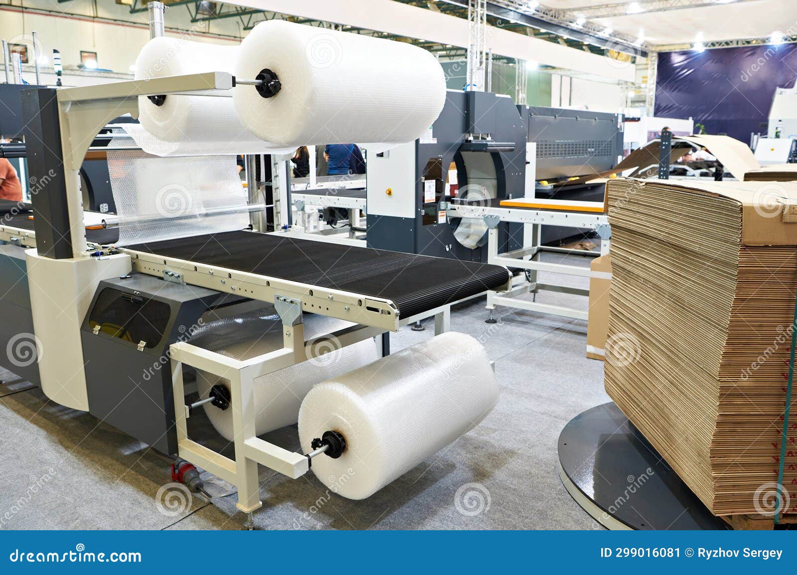 Wood Panel Packaging Machines Stock Image - Image of wooden, machinery ...