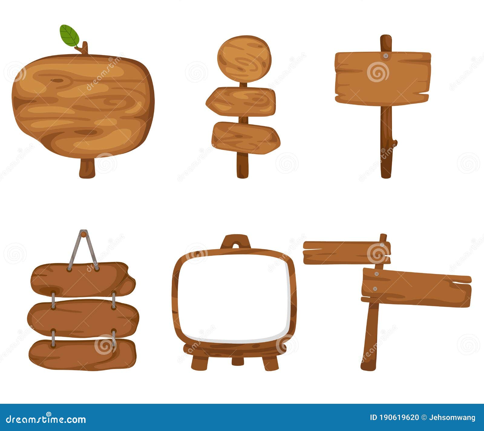 Wood panel set.isolated stock vector. Illustration of badge - 190619620