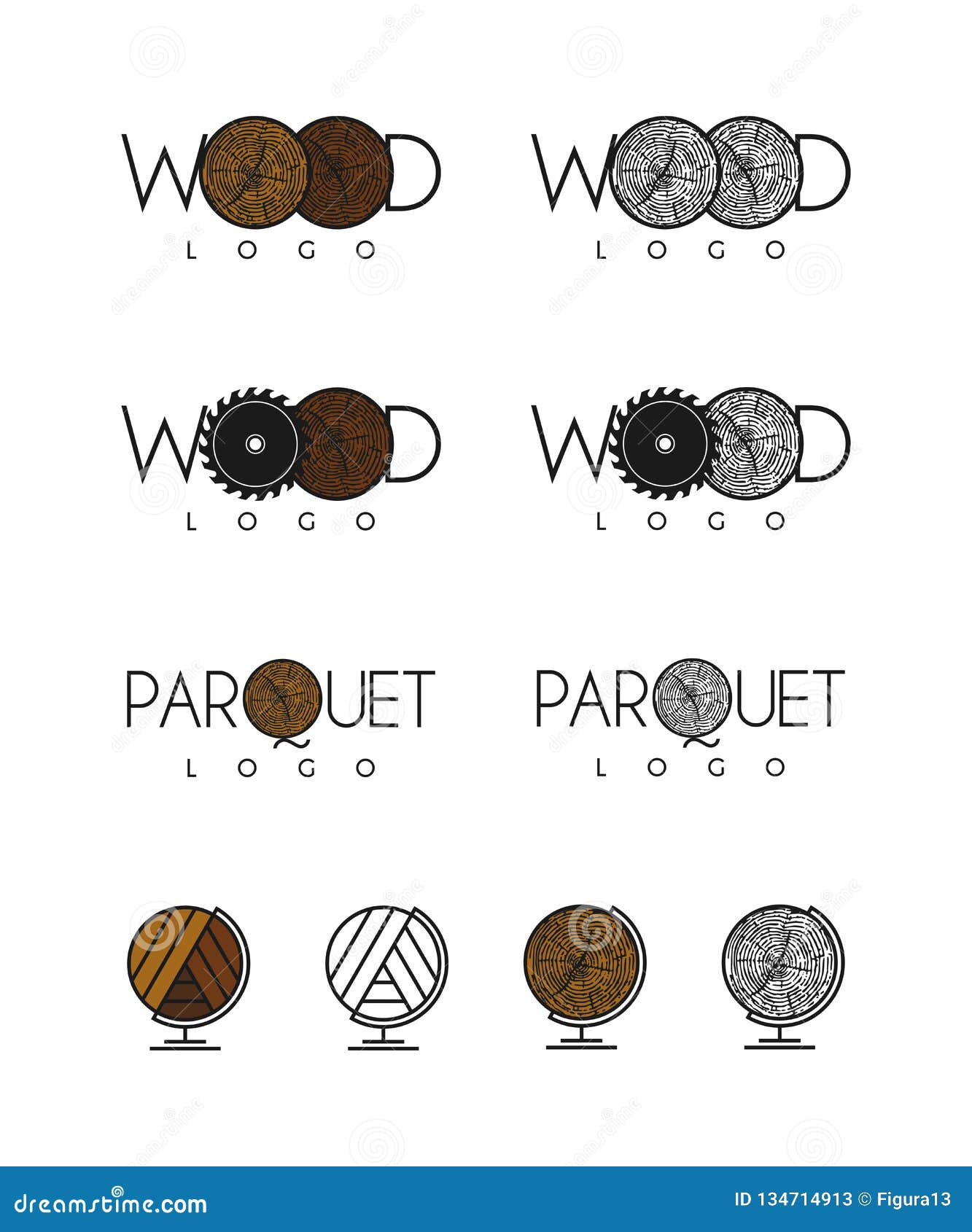 Wood and parquet logos stock vector. Illustration of icon - 134714913