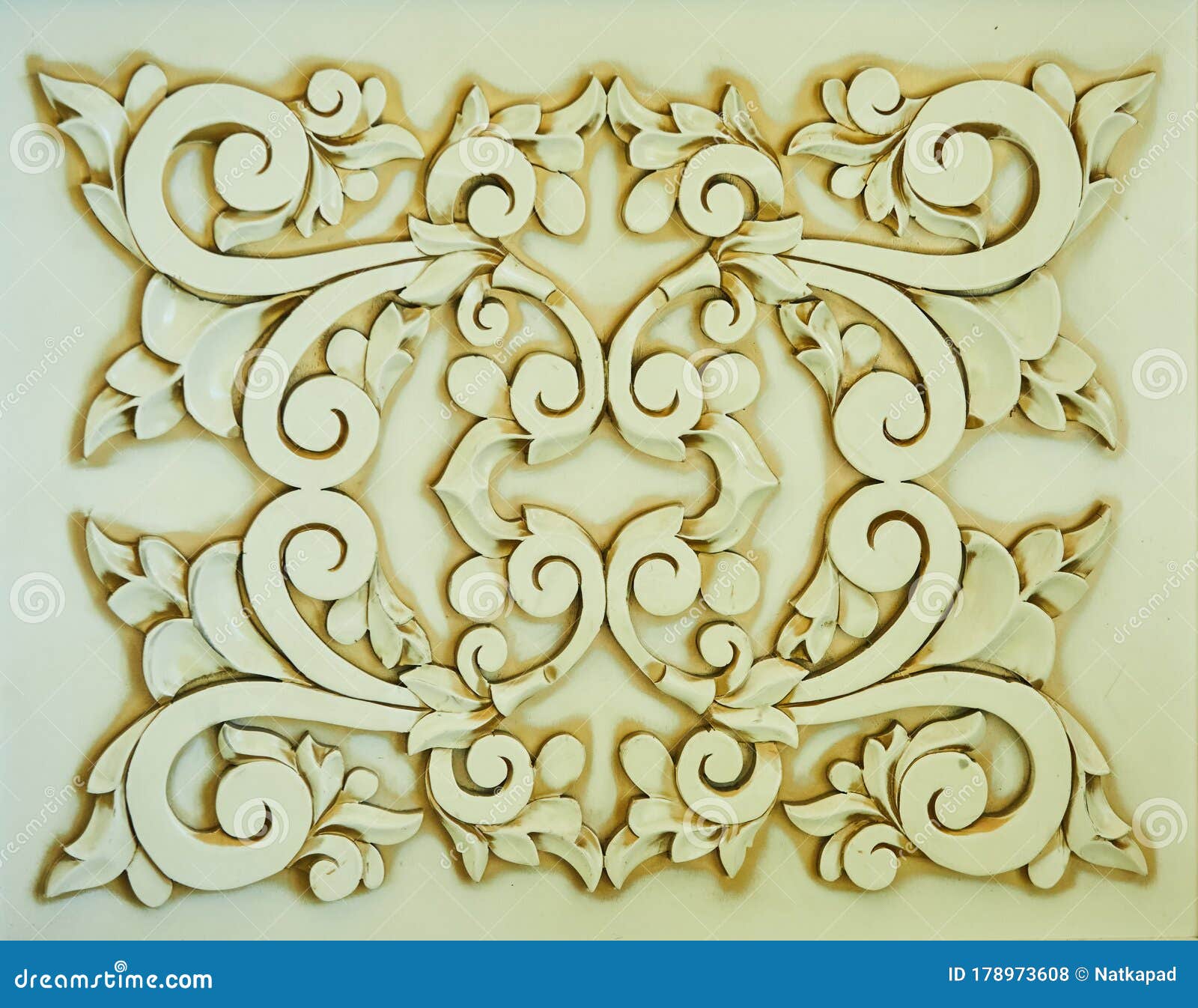 Wood Pattern Decorative Bas-relief on the Surface Stock Photo - Image ...