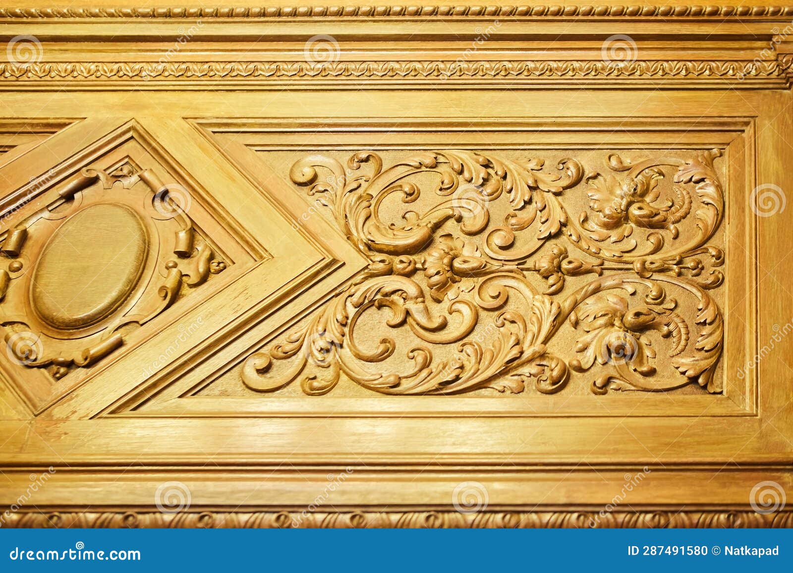 Wood Pattern Decorative Bas-relief on the Surface Stock Photo - Image ...