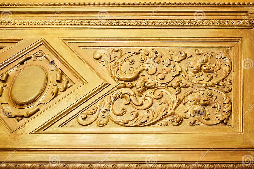 Wood Pattern Decorative Bas-relief on the Surface Stock Photo - Image ...