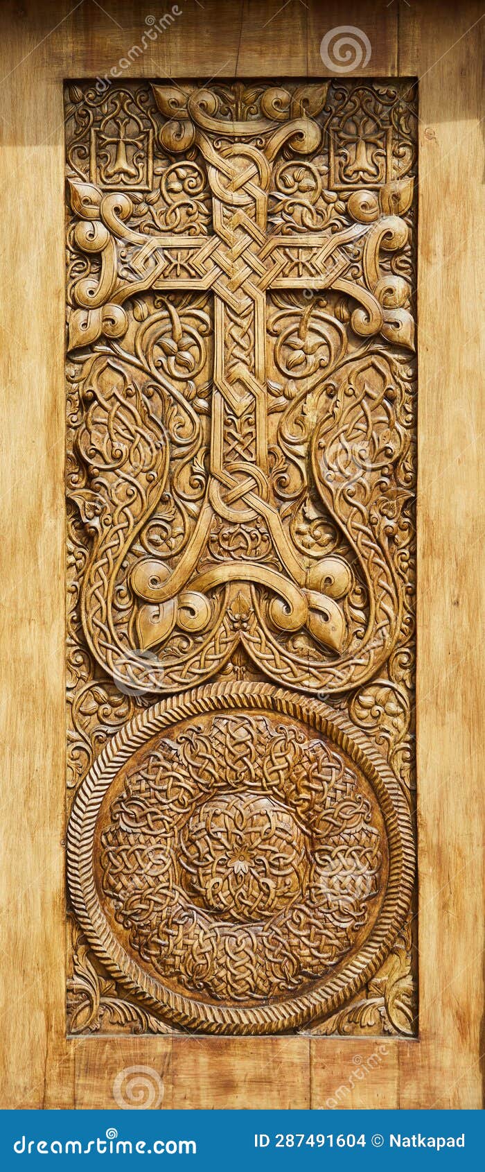 Wood Pattern Decorative Bas-relief on the Surface Stock Photo - Image ...