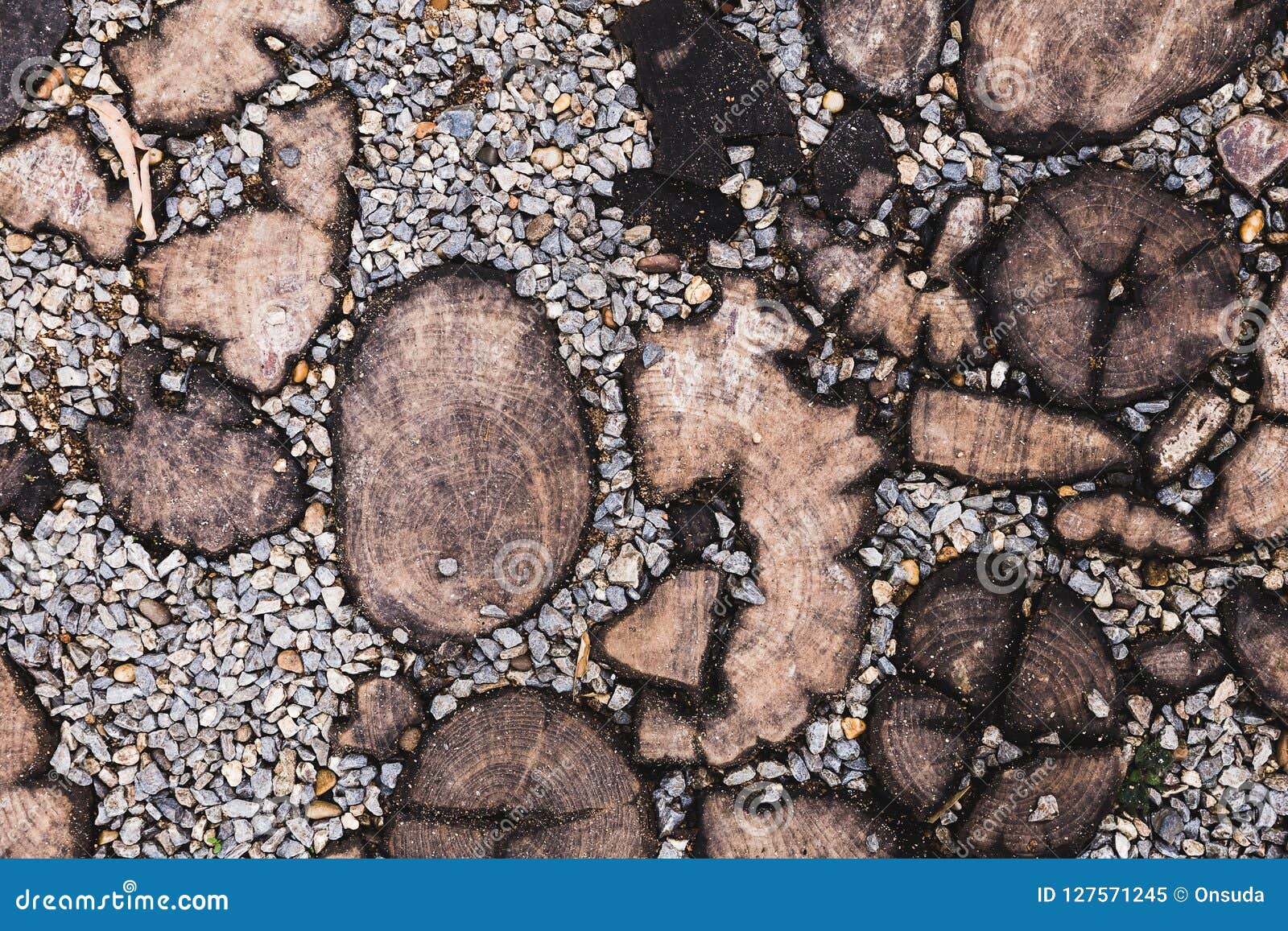 Wood and pebble background stock image. Image of detail - 127571245