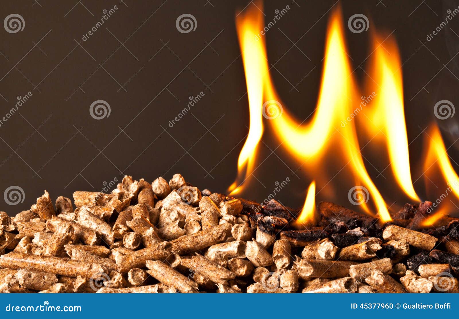 Wood pellet stock photo. Image of energy, flame, stove - 45377960