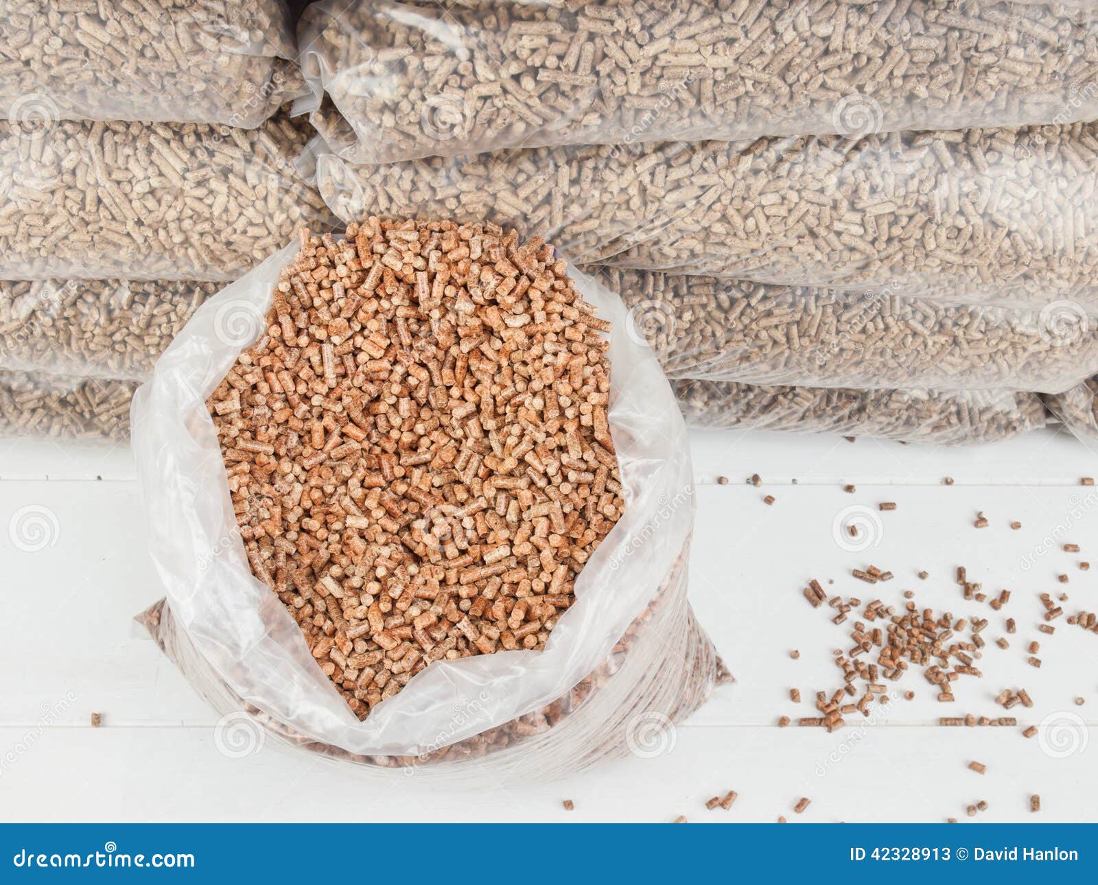 Wood pellets in a Sack stock image. Image of clean, domestic - 42328913