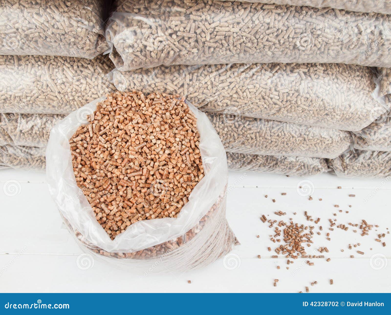 Wood pellets in a Sack stock photo. Image of bagged, clean - 42328702