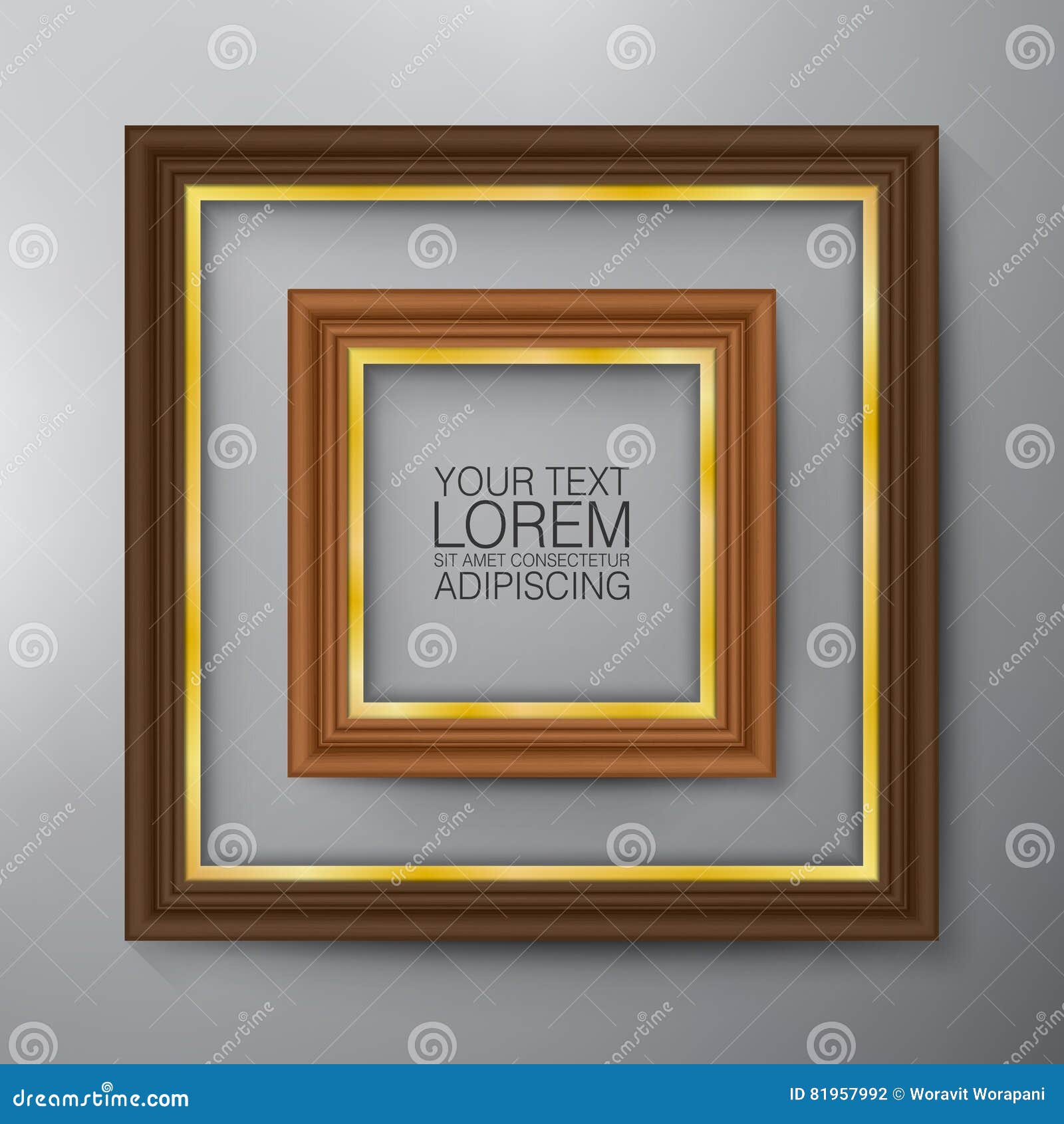 Wood Picture Frame. stock vector. Illustration of design - 81957992