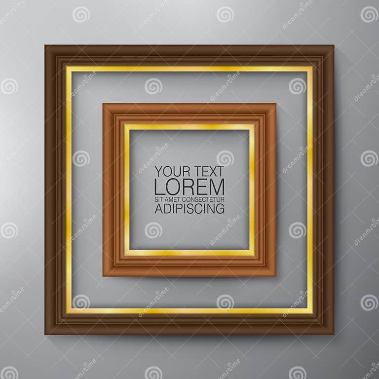 Wood Picture Frame. stock vector. Illustration of design - 81957992