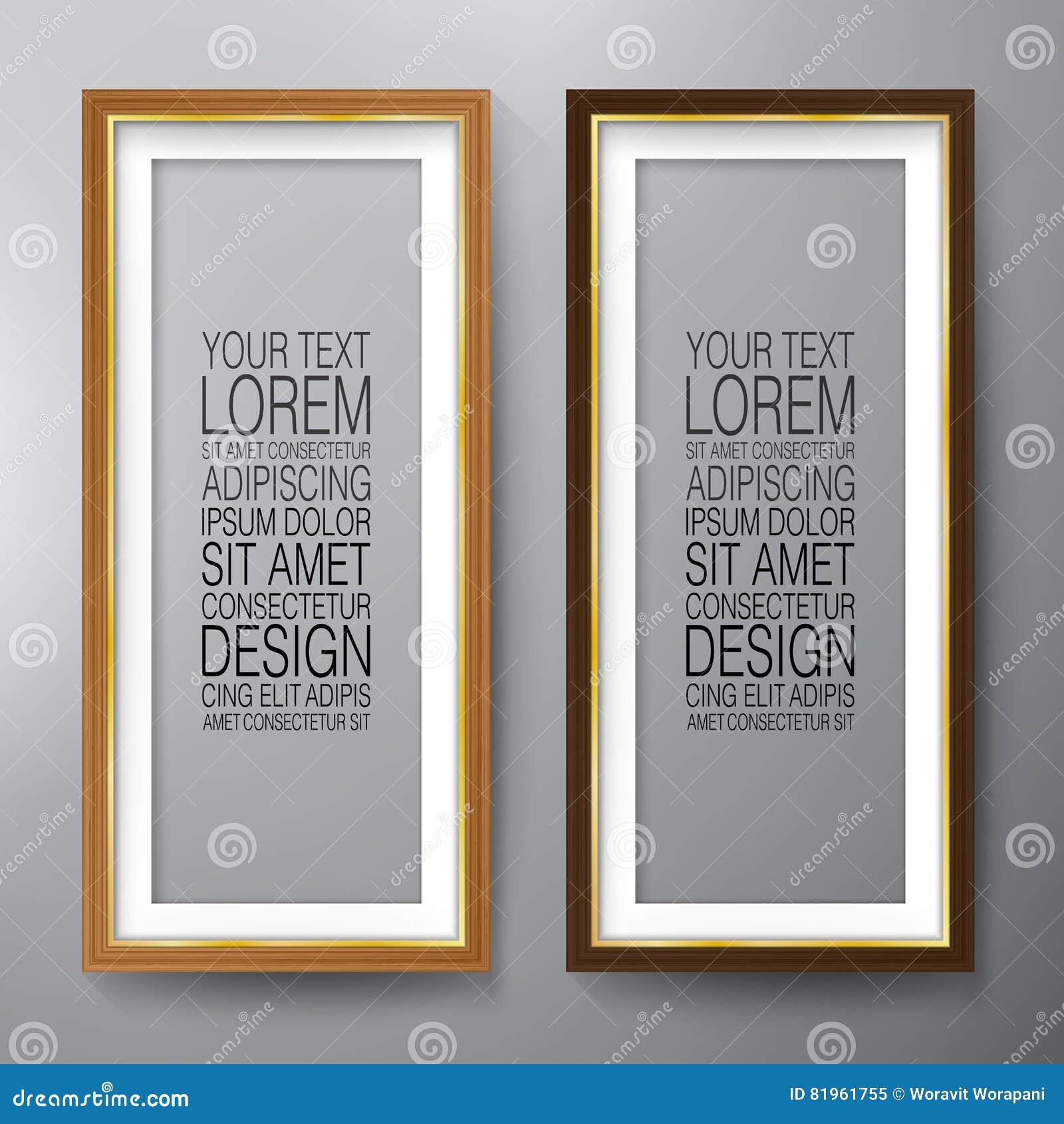Wood Picture Frame. stock vector. Illustration of retro - 81961755