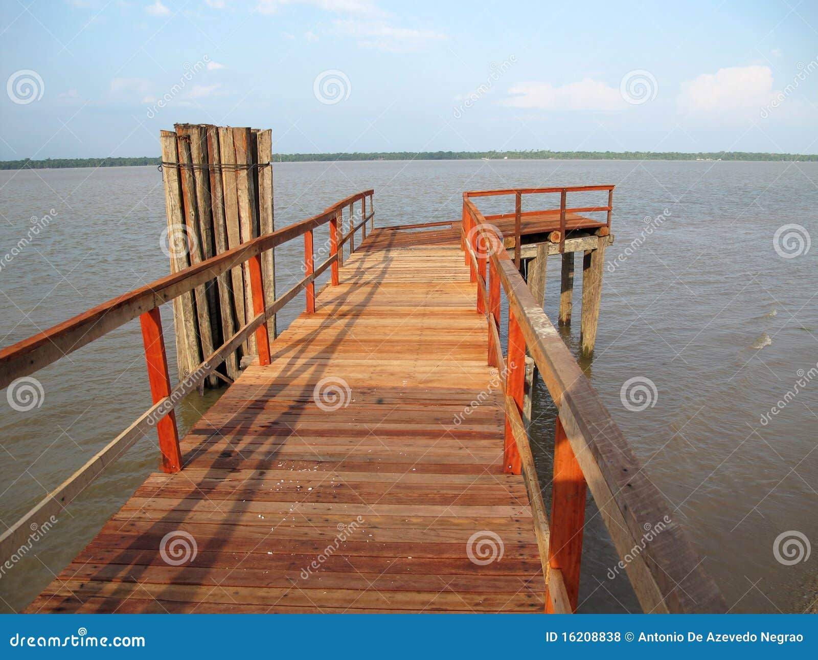 Wood pier stock photo. Image of dock, amazonian, coast - 16208838