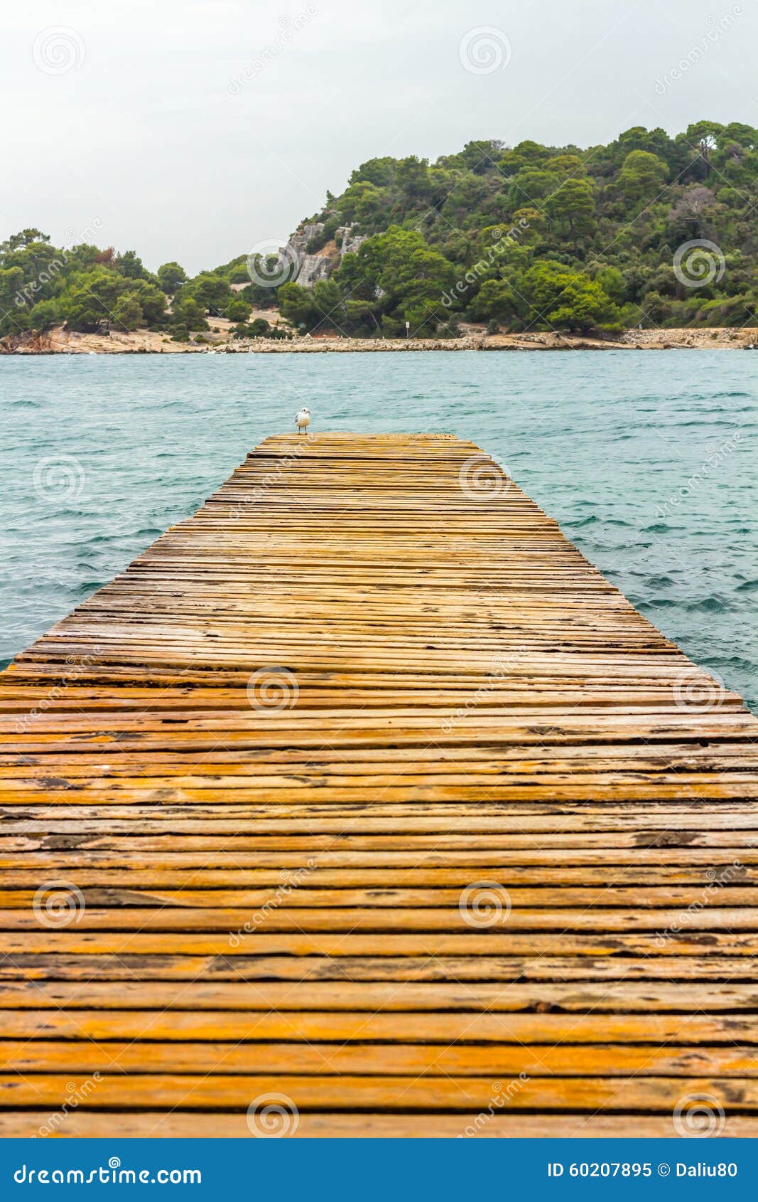 Wood pier on the beach stock image. Image of natural - 60207895