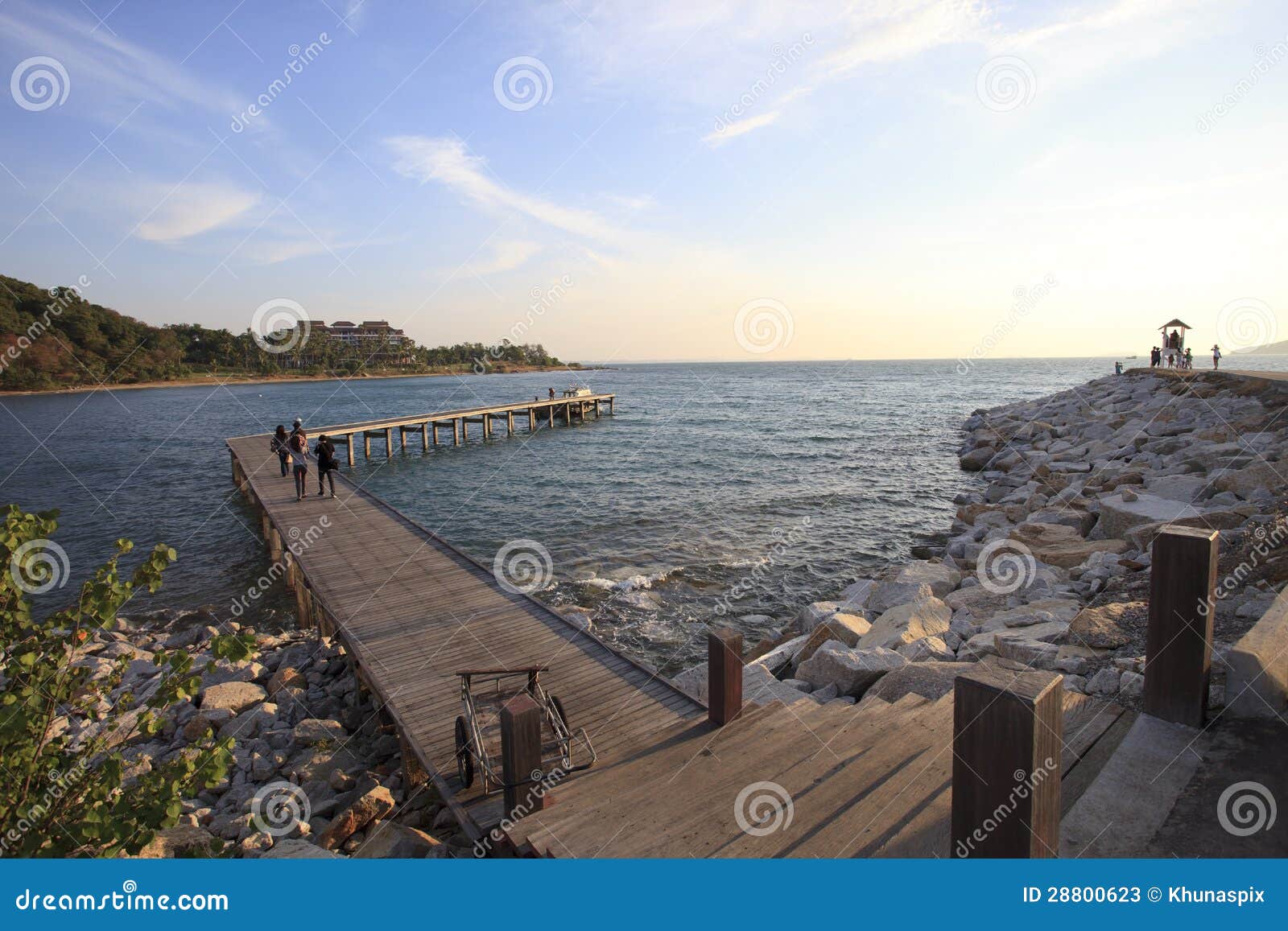 Wood pier at sea side stock image. Image of door, traveling - 28800623