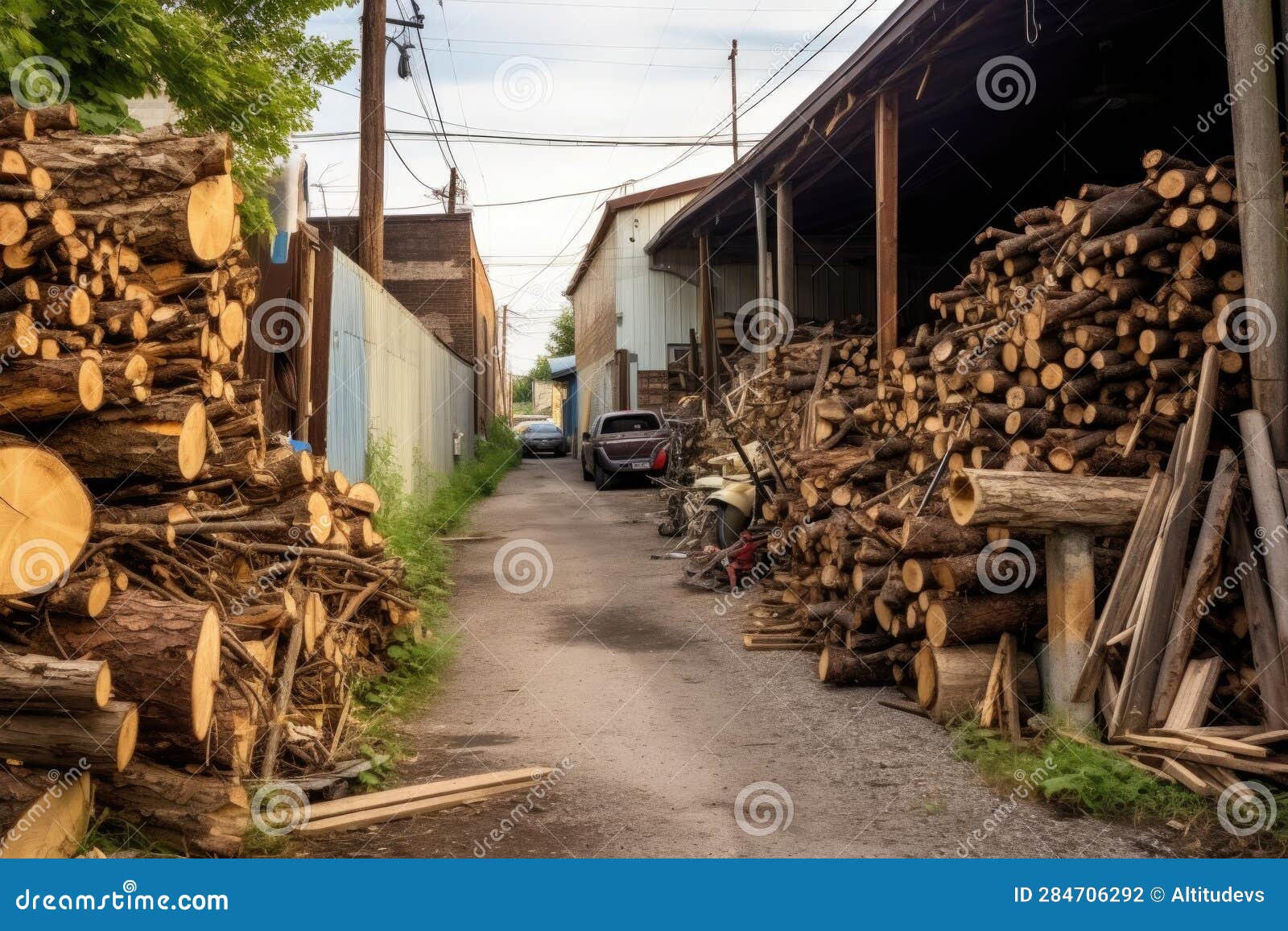 Wood Pile with Signs of Beetle Infestation Stock Photo - Image of decay ...