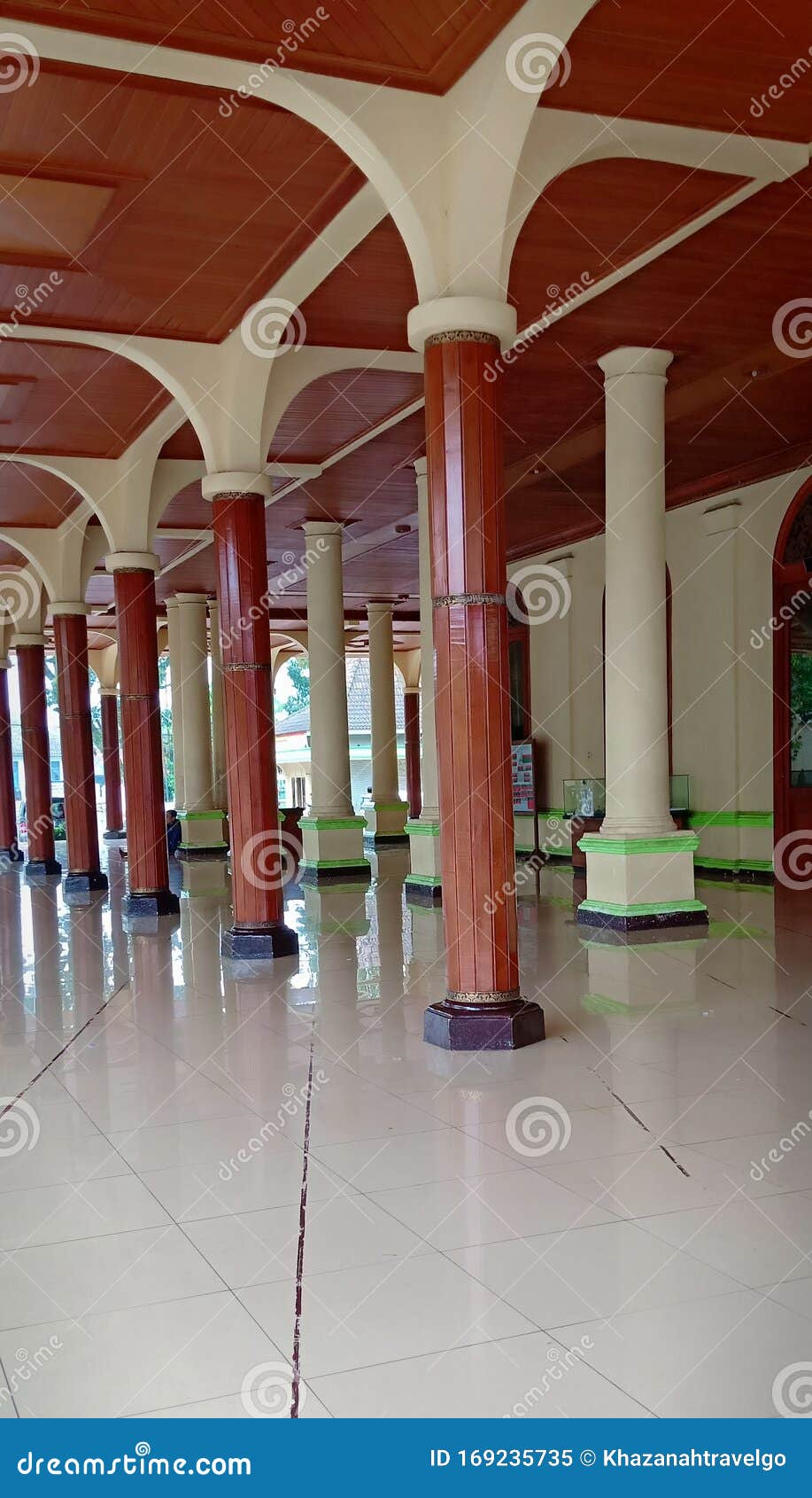 Wood pillar of the mosque stock image. Image of interior - 169235735
