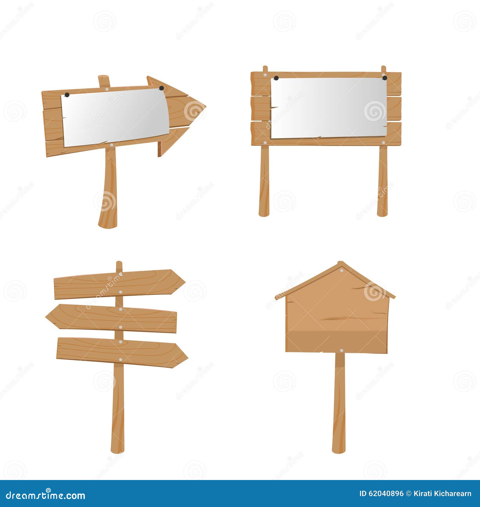 Wood Placard Plank Sign Boards Stock Vector - Illustration of isolated ...