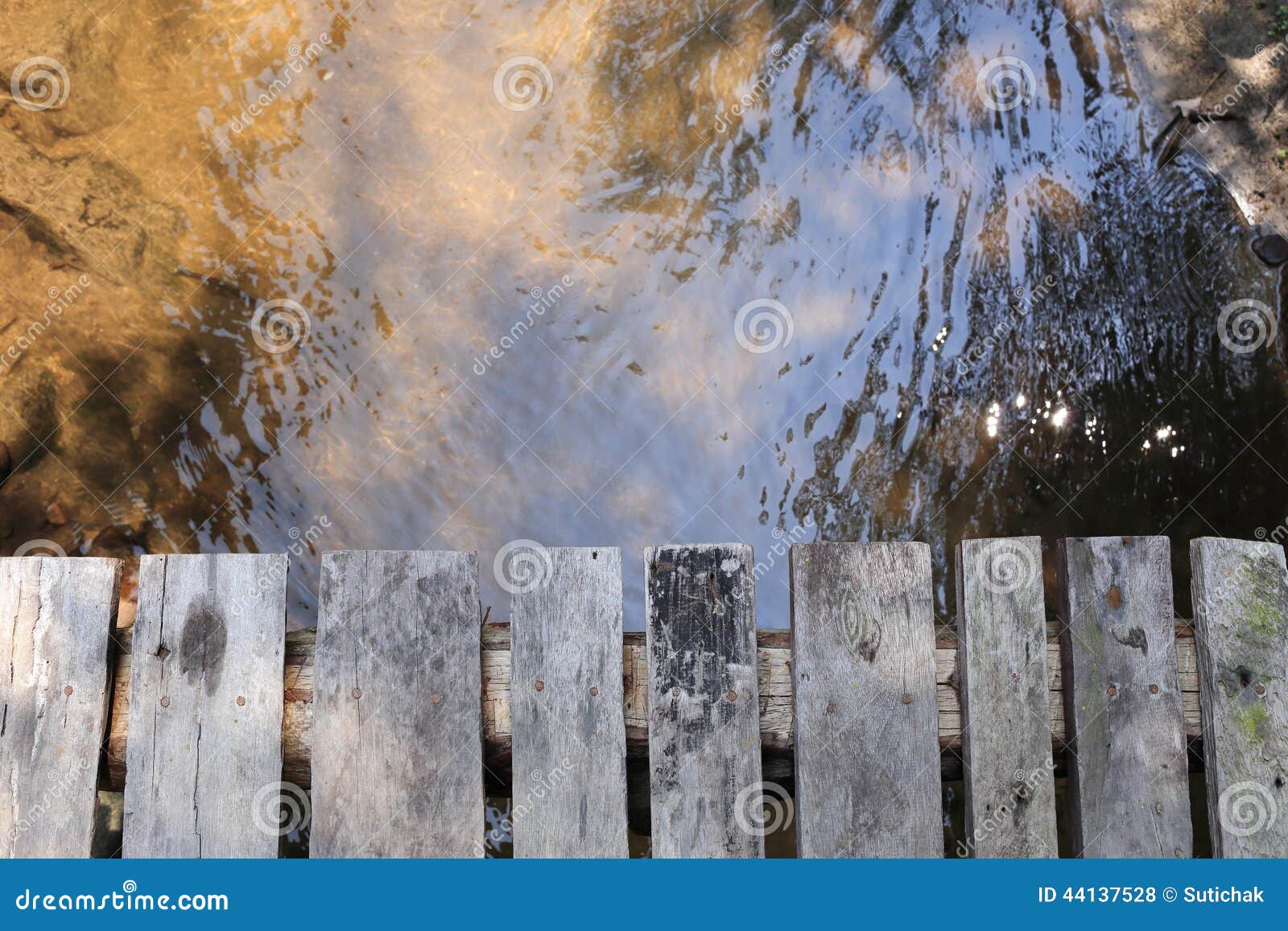 Wood plank above the river stock photo. Image of stream - 44137528