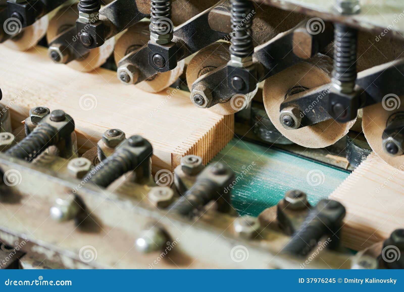 Wood plank finger jointing stock image. Image of machine - 37976245