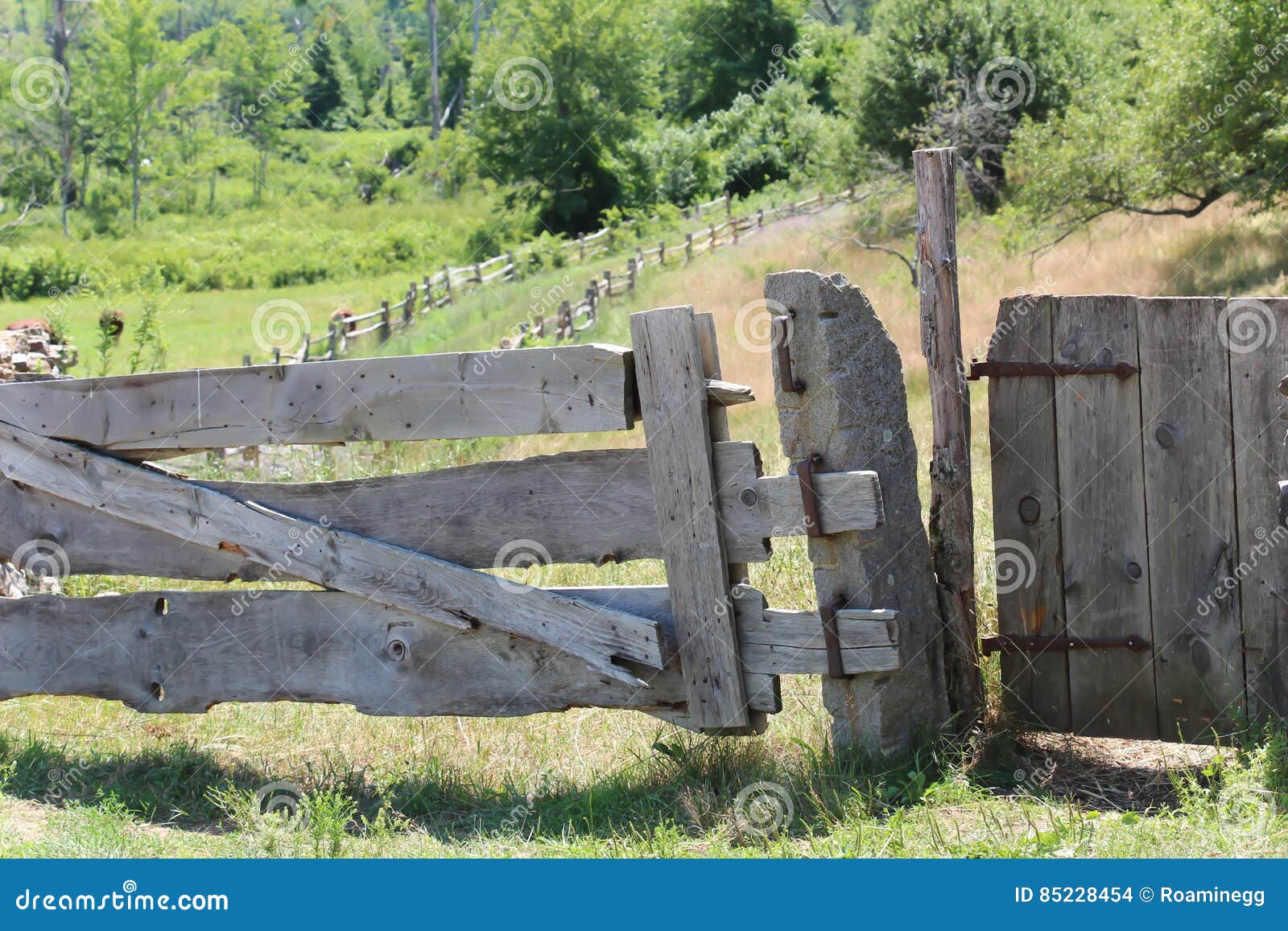 Wood plank gate stock photo. Image of exterior, latch - 85228454