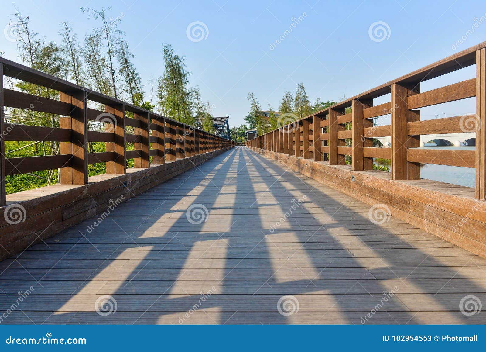 Wood Plank Path in the Park Stock Image - Image of beam, gangway: 102954553
