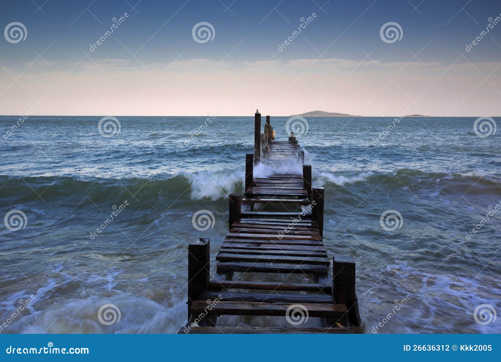 Wood Plank Road End of the Pier Stock Photo - Image of skyline, ocean ...