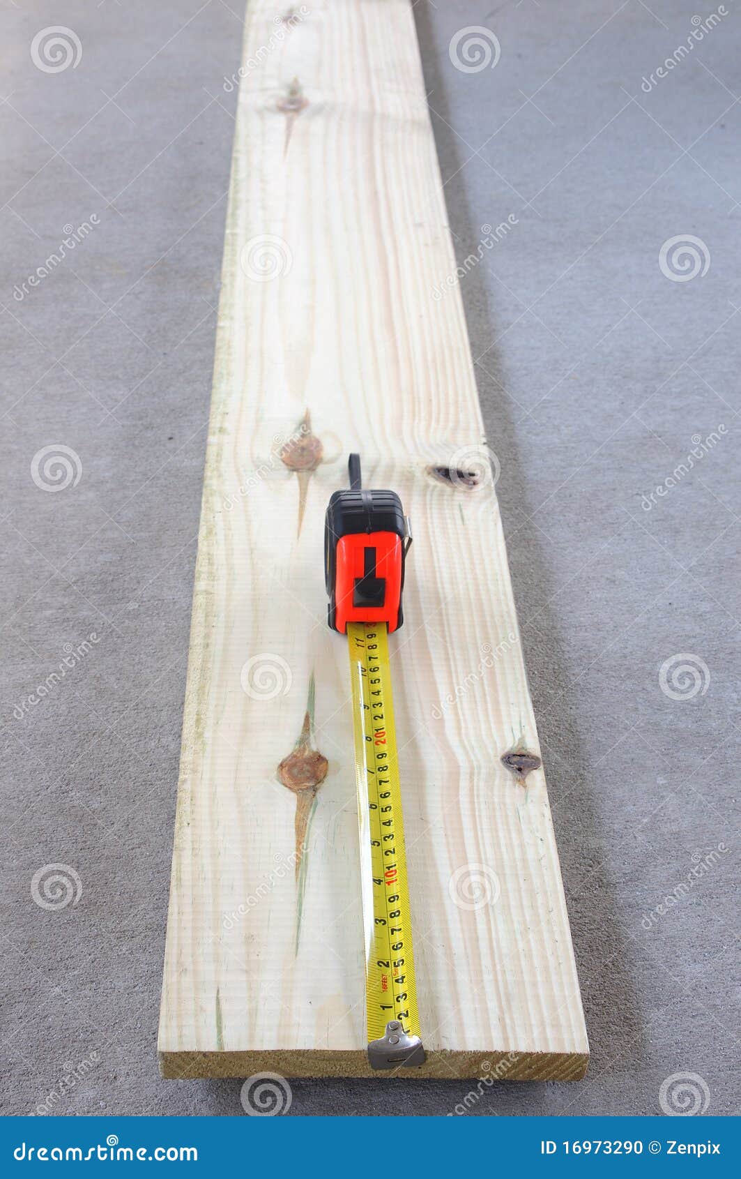 Wood Plank and Tape Measure Stock Photo - Image of wooden, craft: 16973290