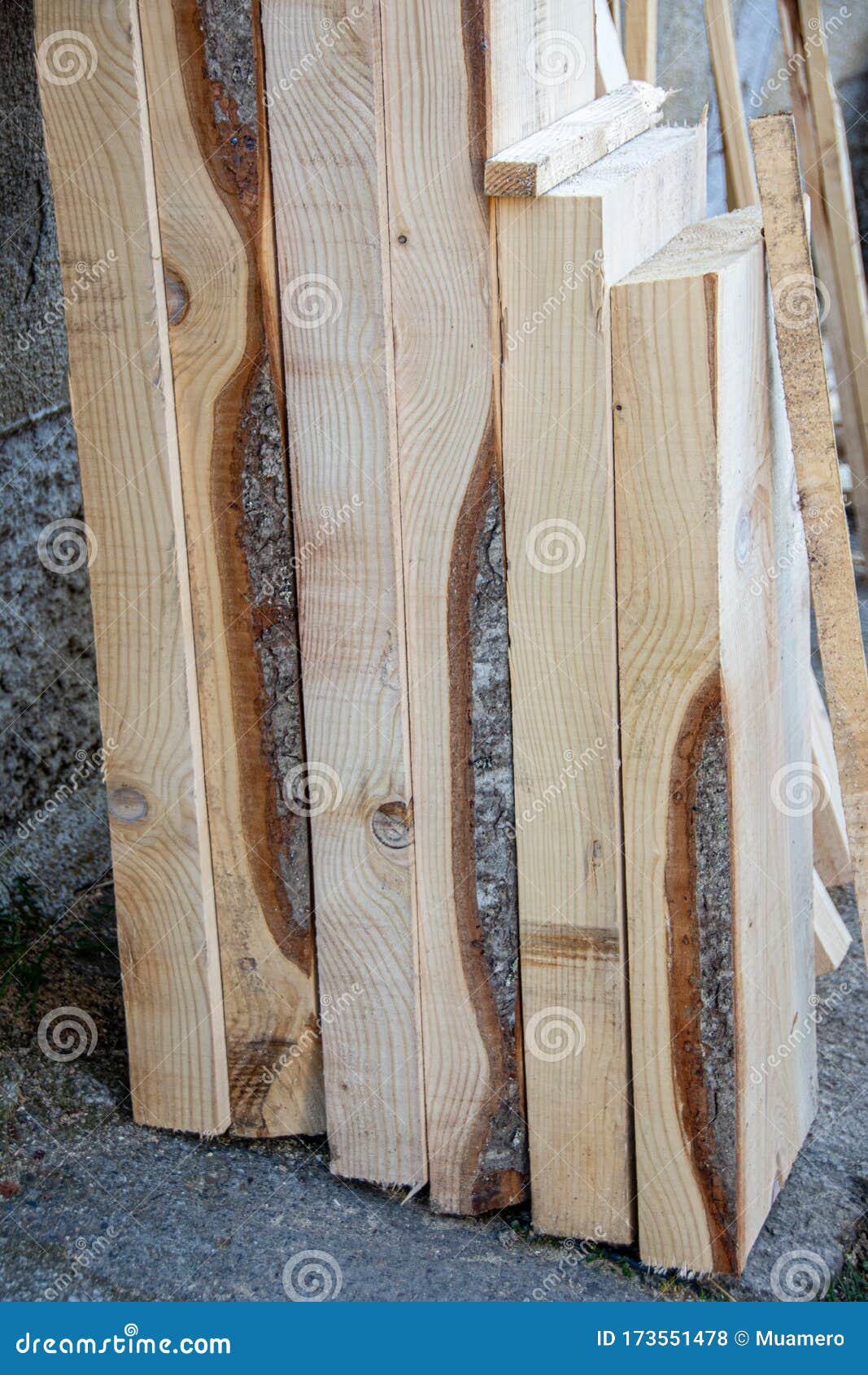 Wood Planks Cuted on Mesure for Creating Different Products Stock Photo ...